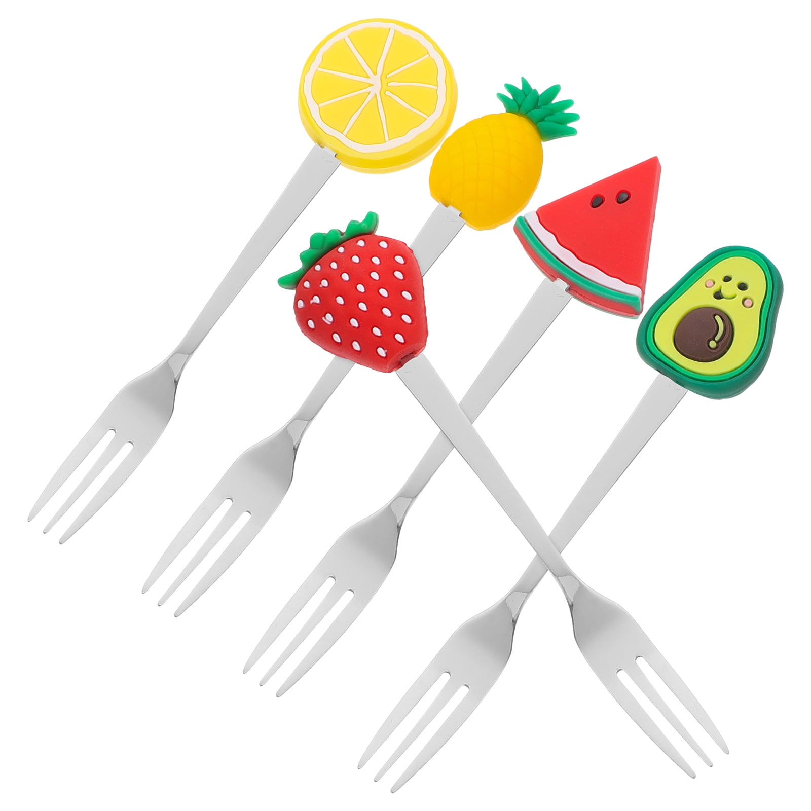 HOMEMAXS 5pcs Cartoon Fruit Pick Stainless Steel Dessert Pick Cake Pick ...