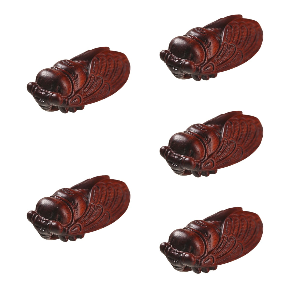 HOMEMAXS 5pcs Cicada Statue Desktop Cicada Miniature Wooden Cicada ...