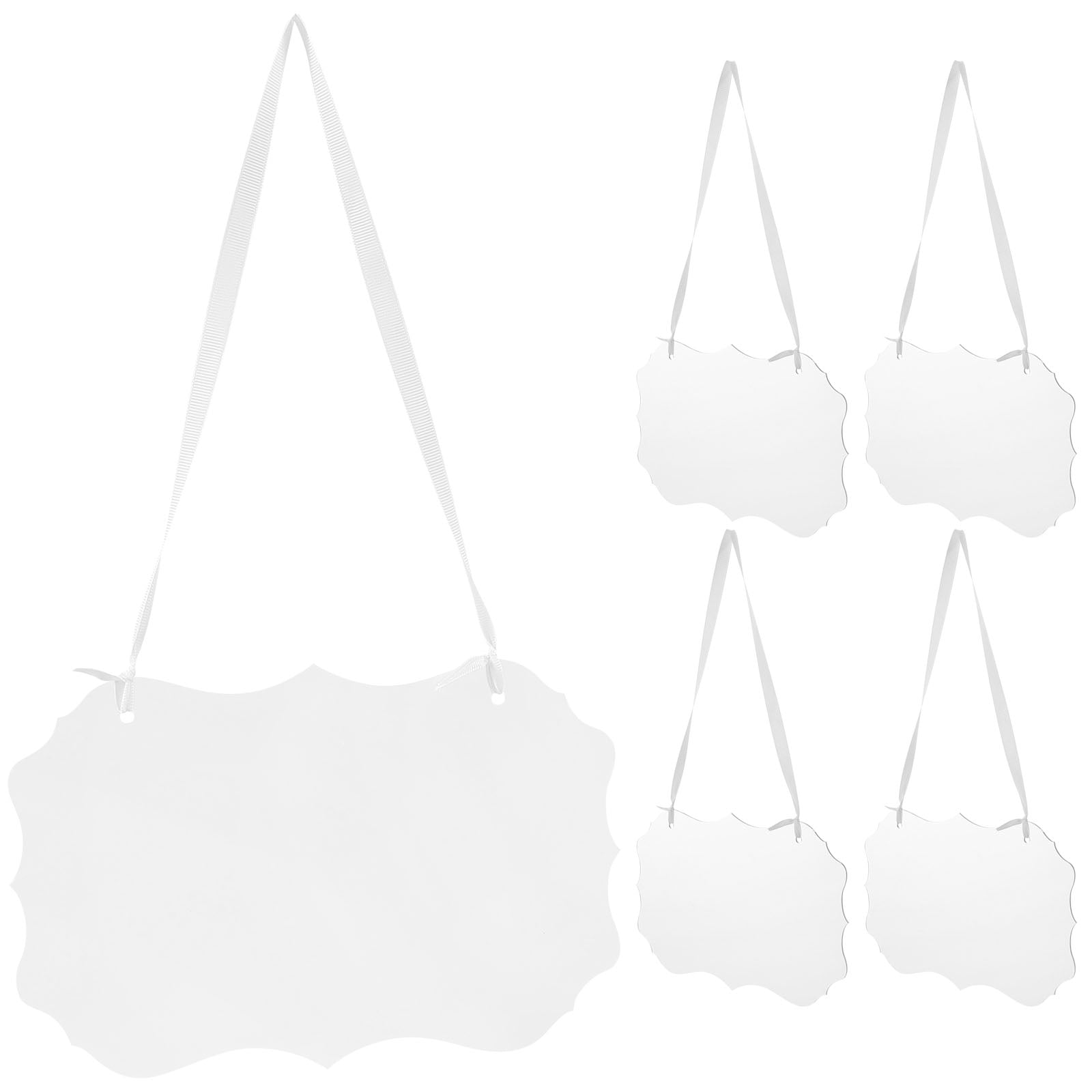 HOMEMAXS 5pcs Clear Acrylic Hanging Sign DIY Blank Names Card Labels ...