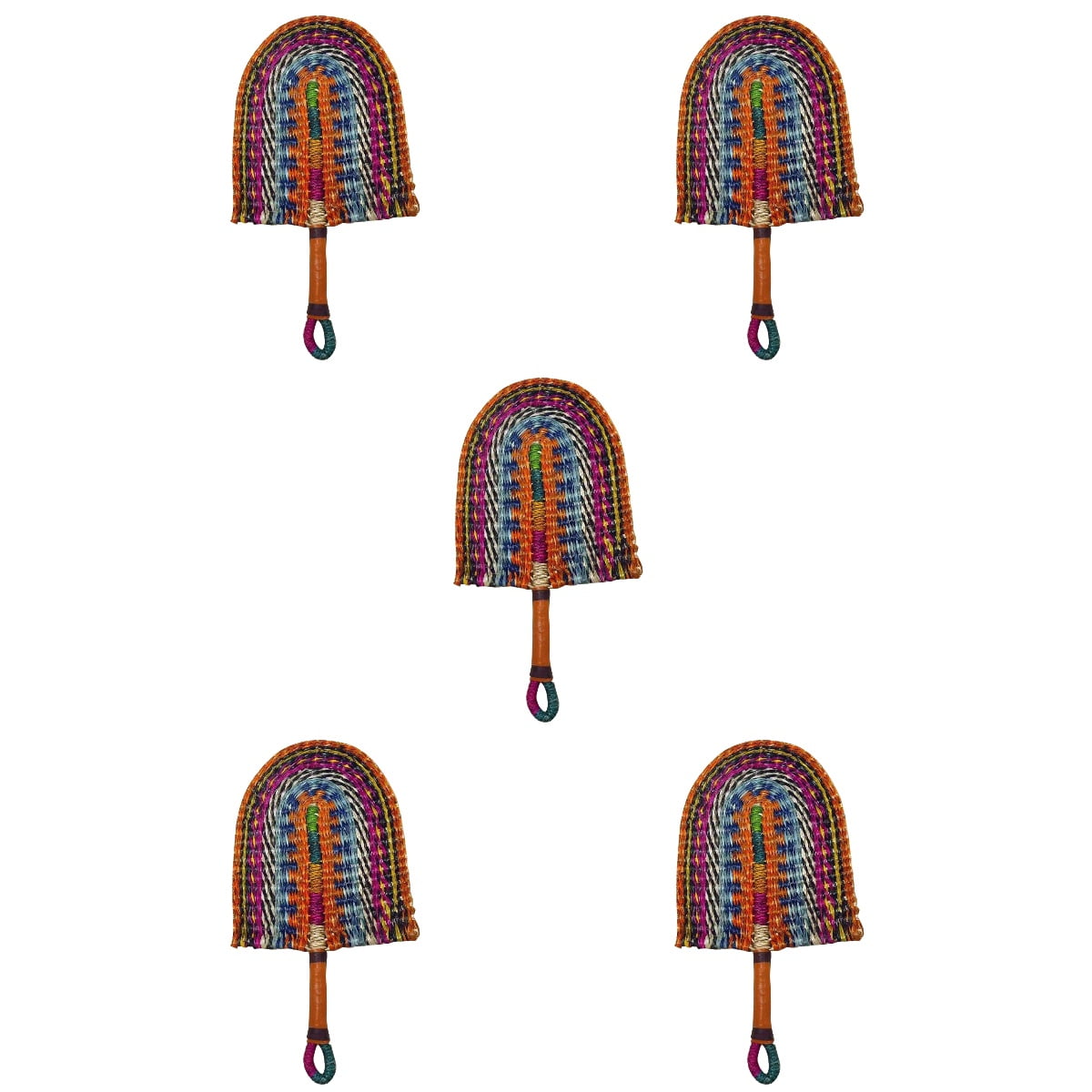 HOMEMAXS 5pcs Craft Hand Fan Straw Woven Hand Fan Decorative Handheld ...