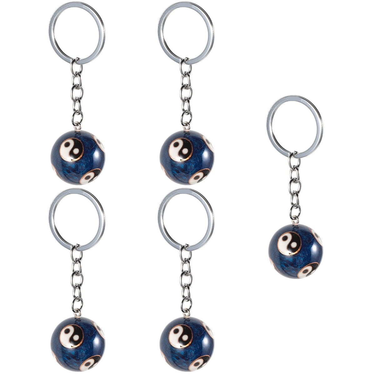 HOMEMAXS 5pcs Craft Keychain Eight Diagrams Ball Key Ring Small Ball ...
