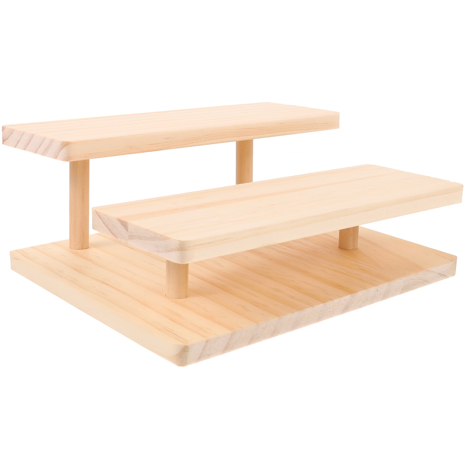 HOMEMAXS 5pcs Double-layer Display Stand Tabletop Wooden Display Stand ...