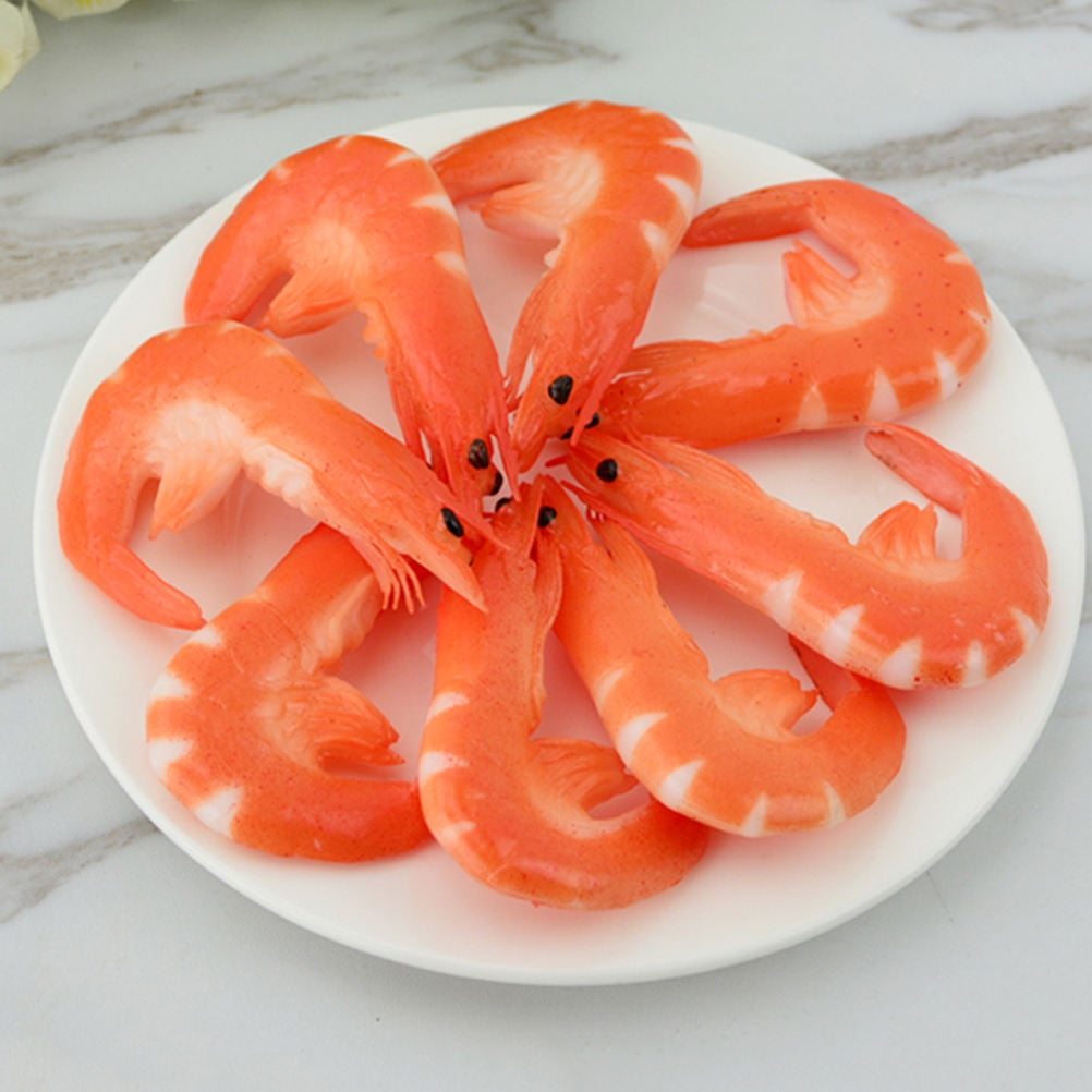 HOMEMAXS 5pcs Fake Lifelike Shrimp Models, Artificial Shrimp Plastic ...