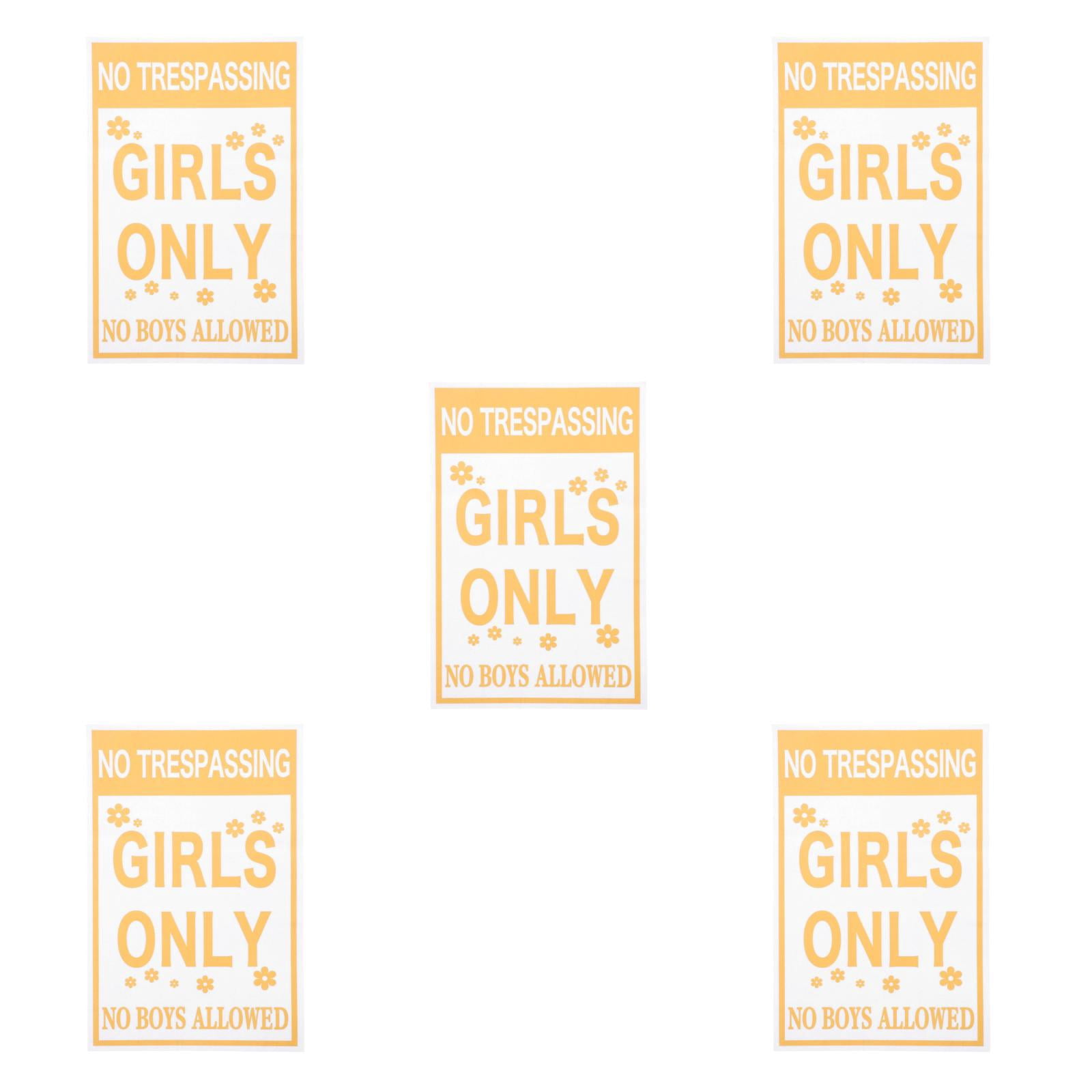 HOMEMAXS 5pcs Girls Door Sticker No Trespassing Door Sign Allowed Wall ...