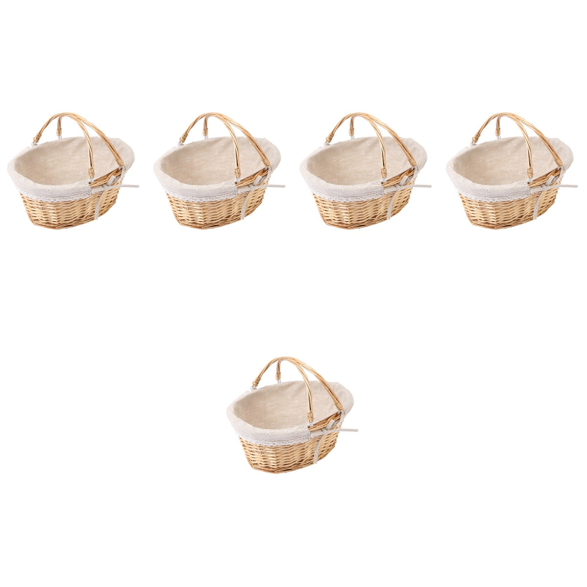 HOMEMAXS 5pcs Hand Woven Wedding Basket Flower Storage Basket ...