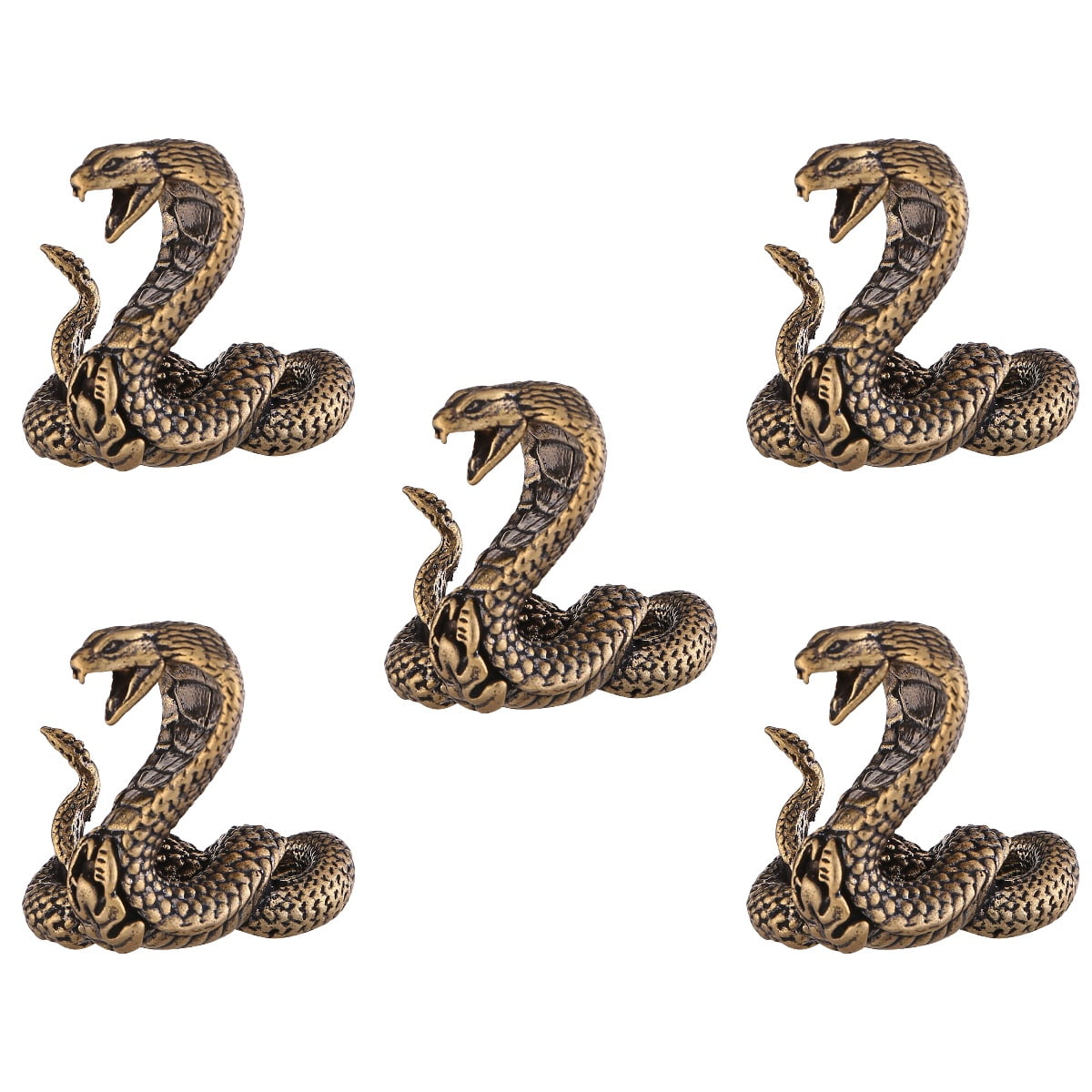 5pcs Metal Snake Figurine Sculpture Brass Snake Statues Snake Figurine ...