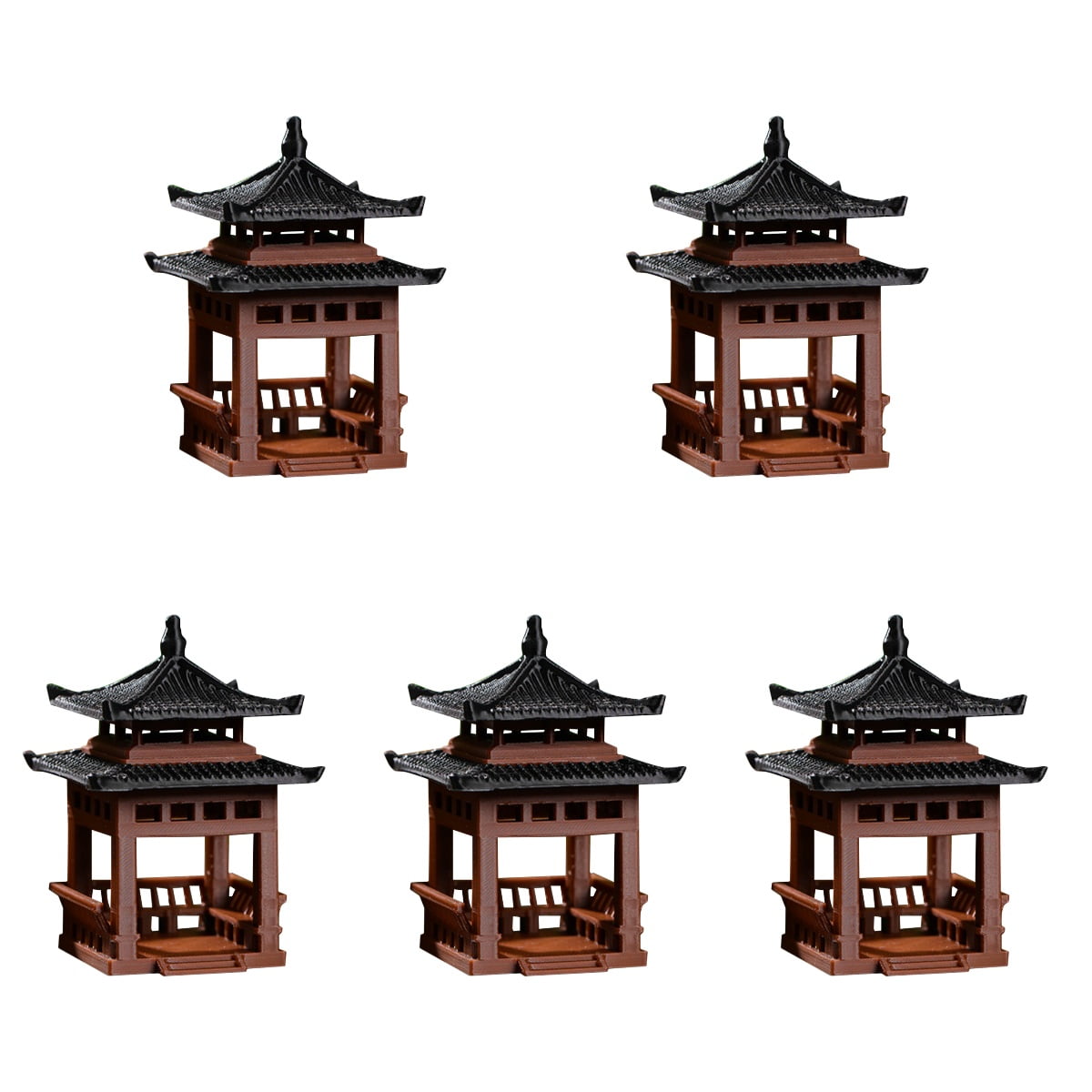 HOMEMAXS 5pcs Mini Pavilion Statue Chinese Style Small Pavilion Bonsai ...