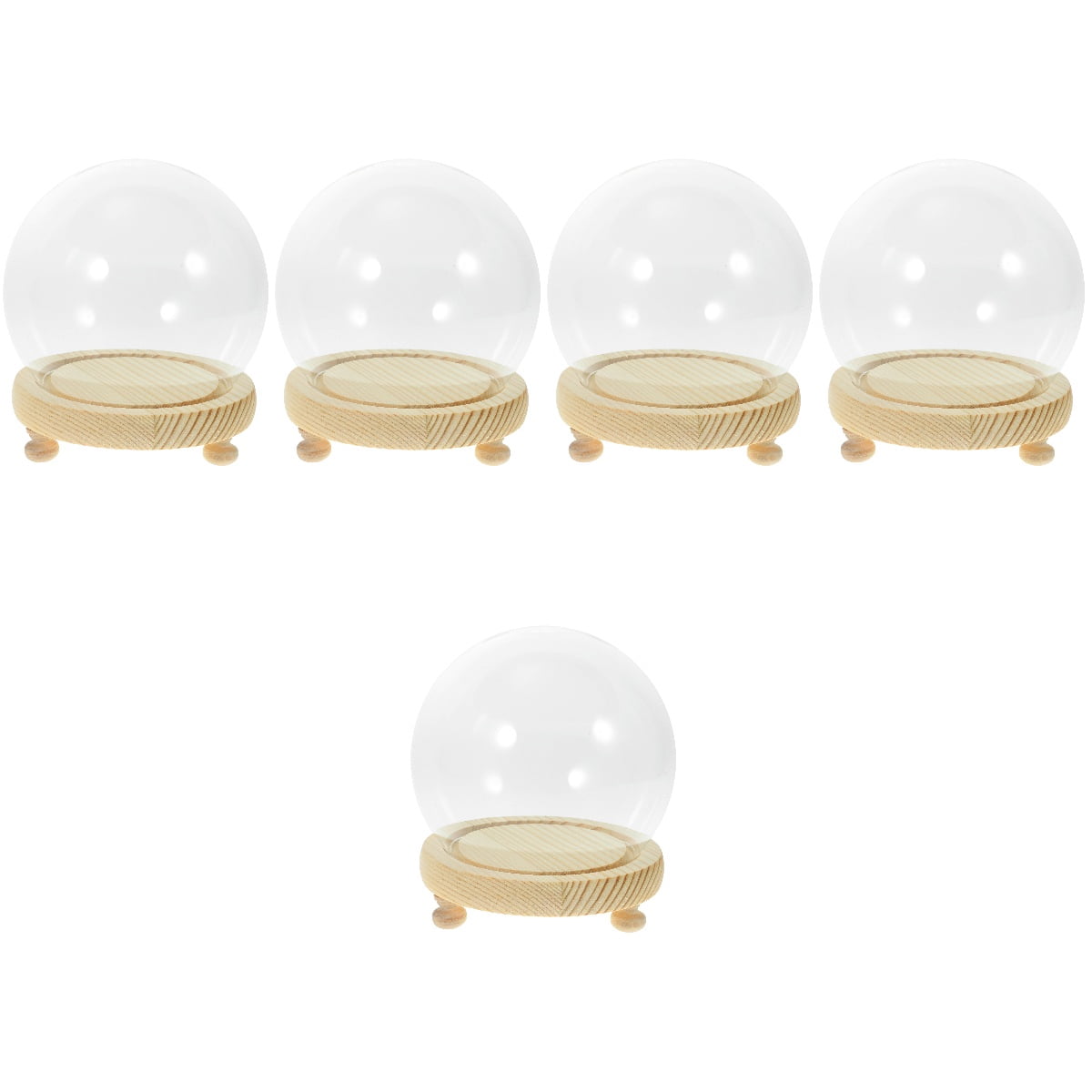 HOMEMAXS 5pcs Miniature Glass Display Dome Round Plant Dome Glass ...