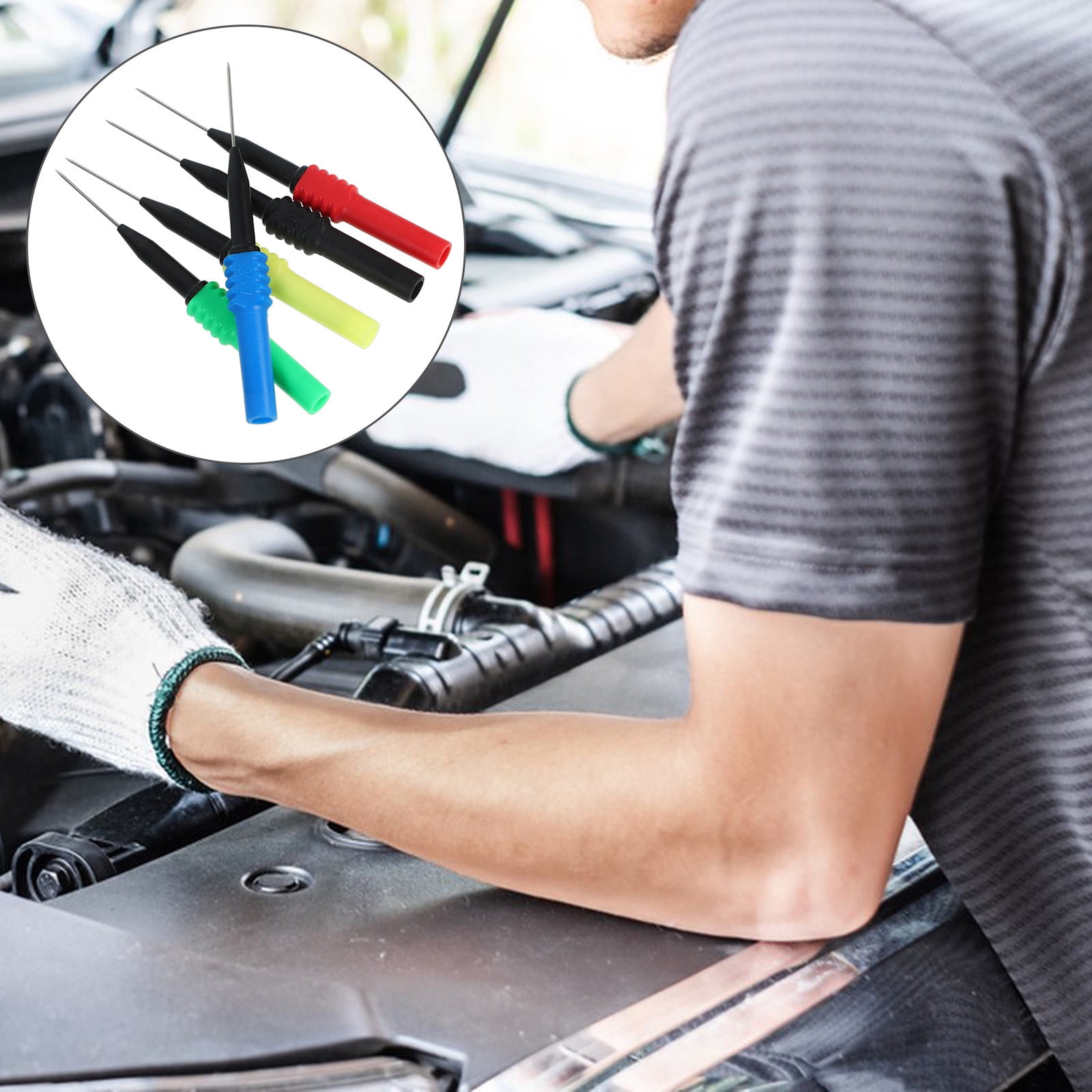 Homemaxs 5pcs Multimeter Probe Kit For Electrical Testing With 0 7mm Needles Assorted Color