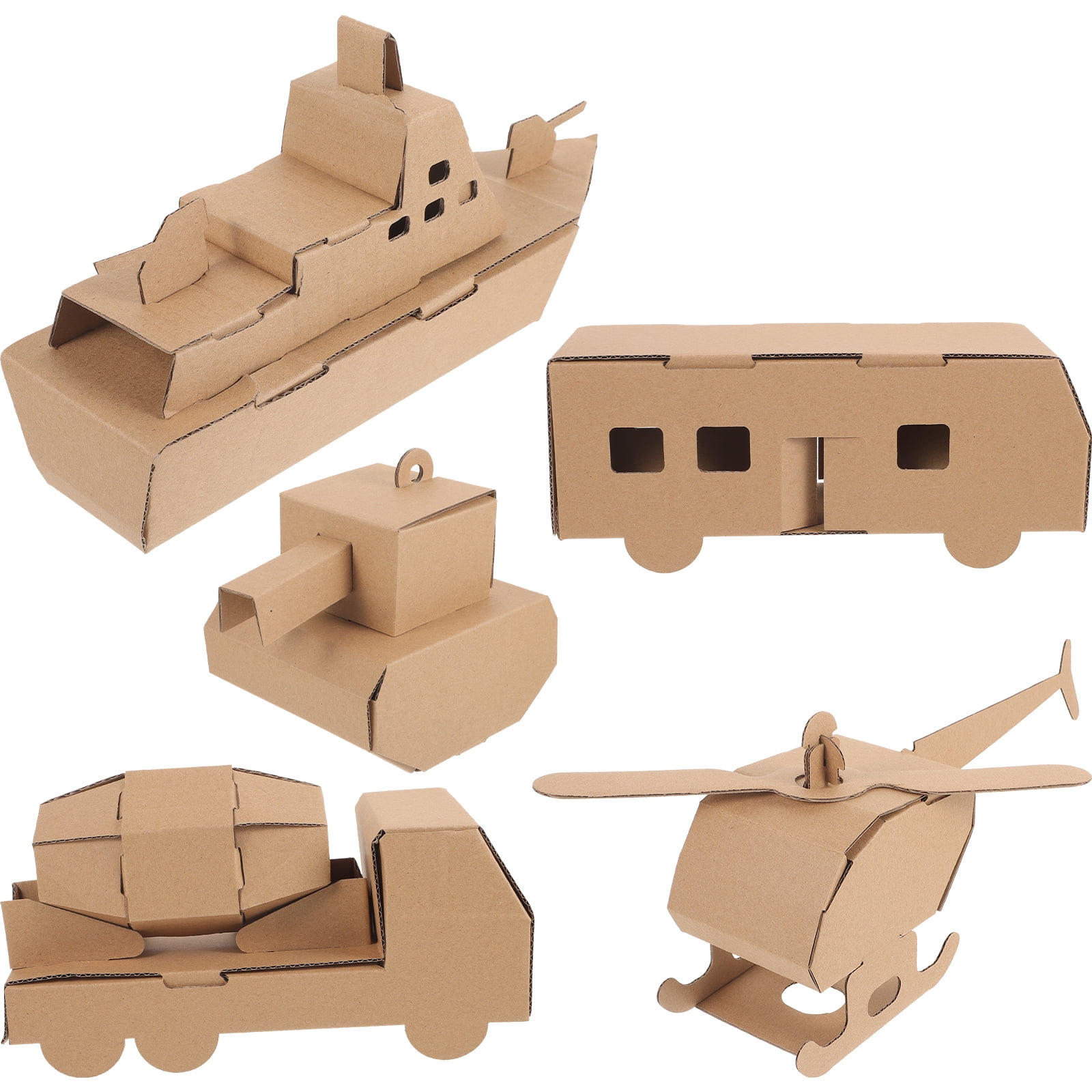 HOMEMAXS 5pcs Paper Puzzle Model Paper Puzzles Helicopter Car 3D Model ...