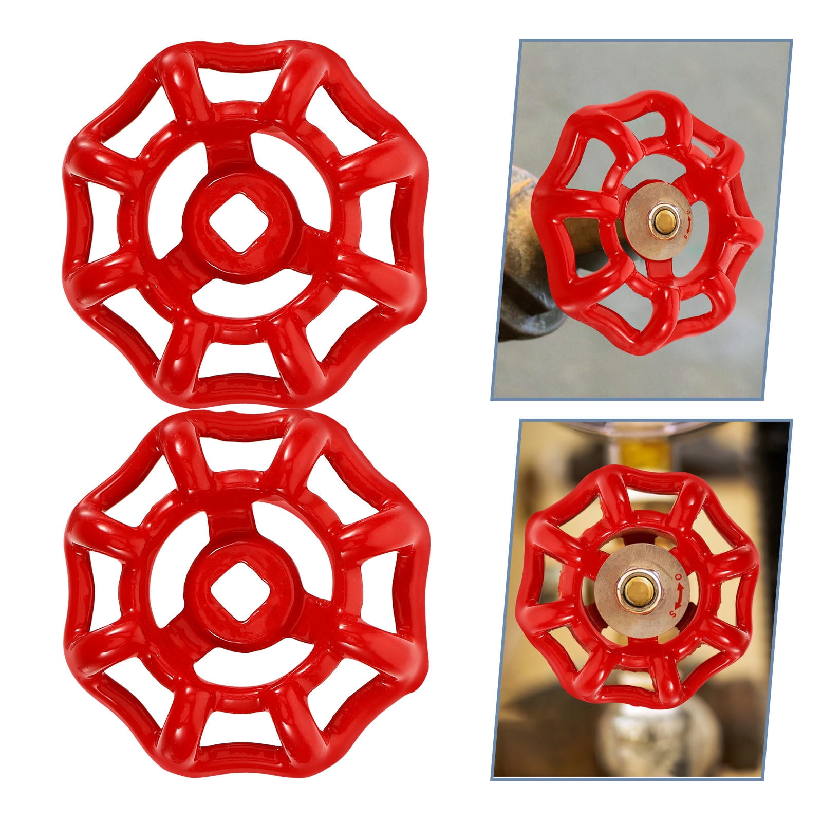 Minkissy 5pcs Round Valve Wheel Handle Red Iron For Faucet Operation ...