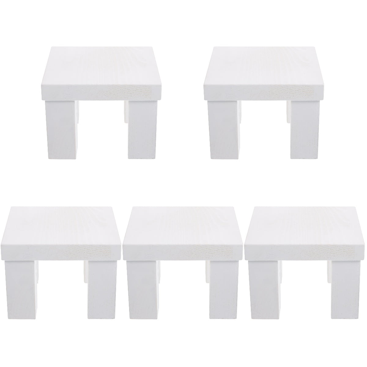 HOMEMAXS 5pcs Rustic Mini Wooden Stool Decorative Mini Pedestal ...