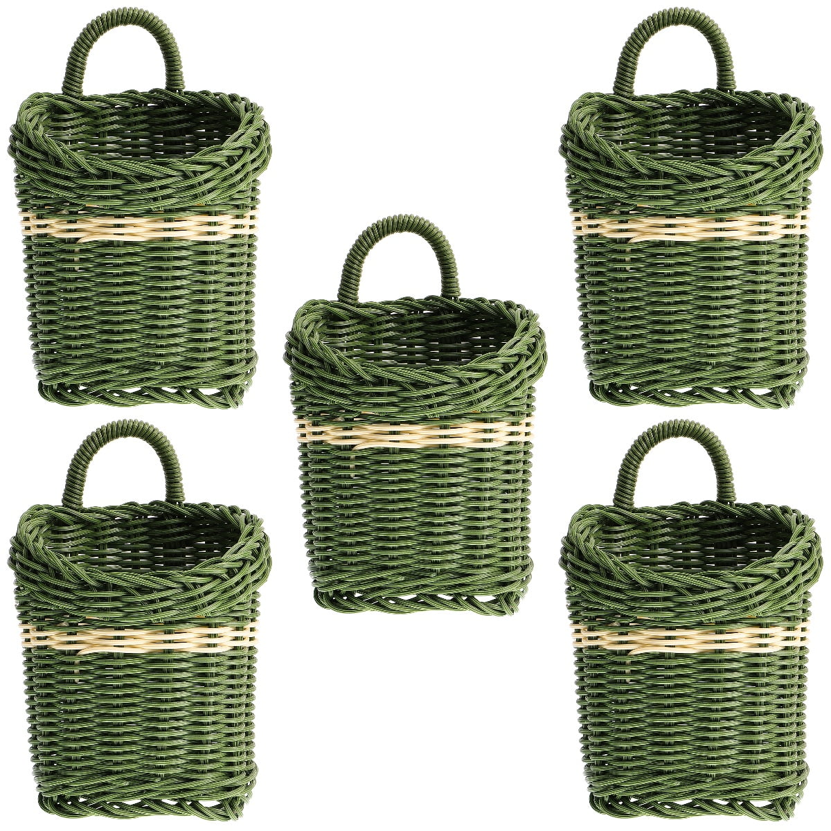 HOMEMAXS 5pcs Rustic Woven Flower Basket Household Versatile Imitation ...