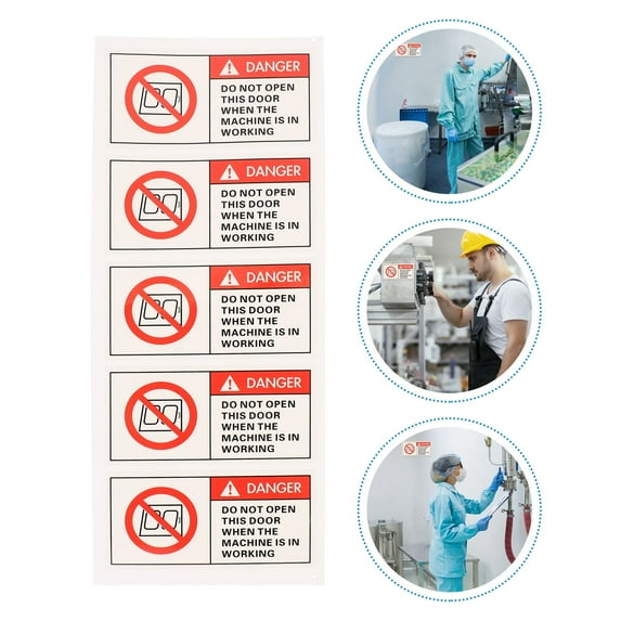 HOMEMAXS 5pcs Safety Warning Sign Sticker for Equipment Caution Made of ...