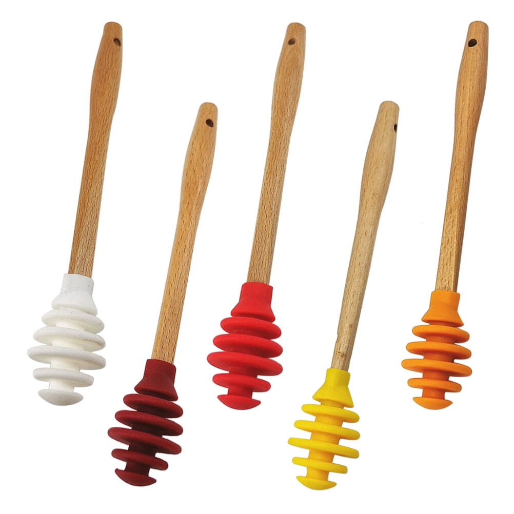 HOMEMAXS 5pcs Silicone Honey Spoons Syrup Dippers Non-stick Stirrer for ...