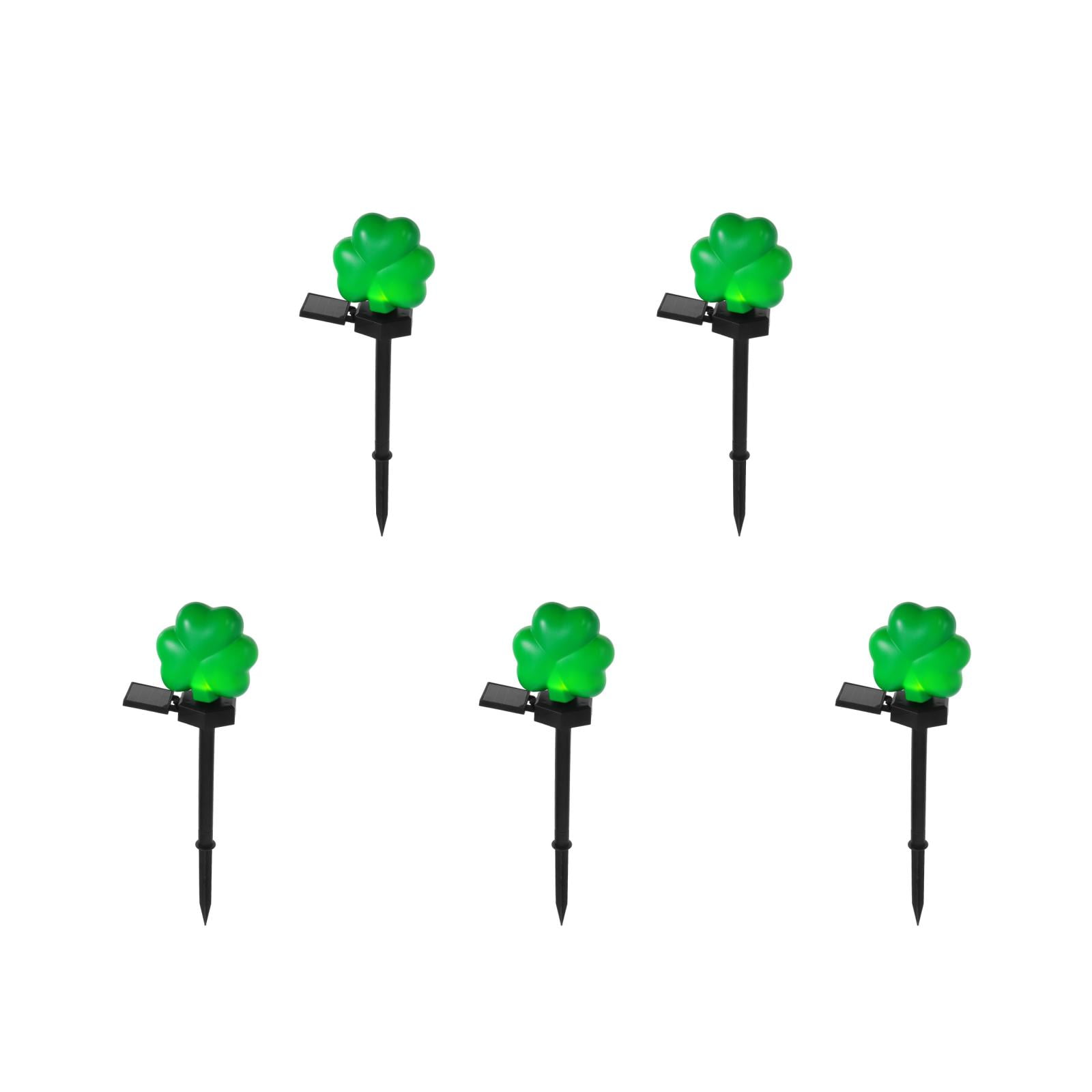 HOMEMAXS 5pcs Solar Lights Outdoor Shamrock Yard Light for St Patrick's ...