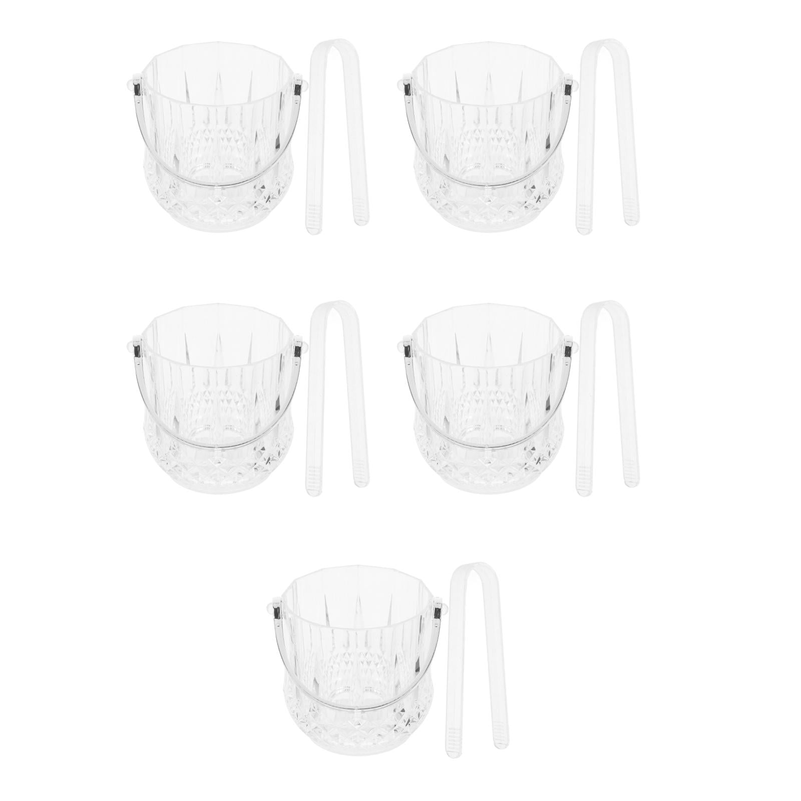 HOMEMAXS 5pcs Transparent Acrylic Ice Bucket With Handle And Tongs 1150 ...