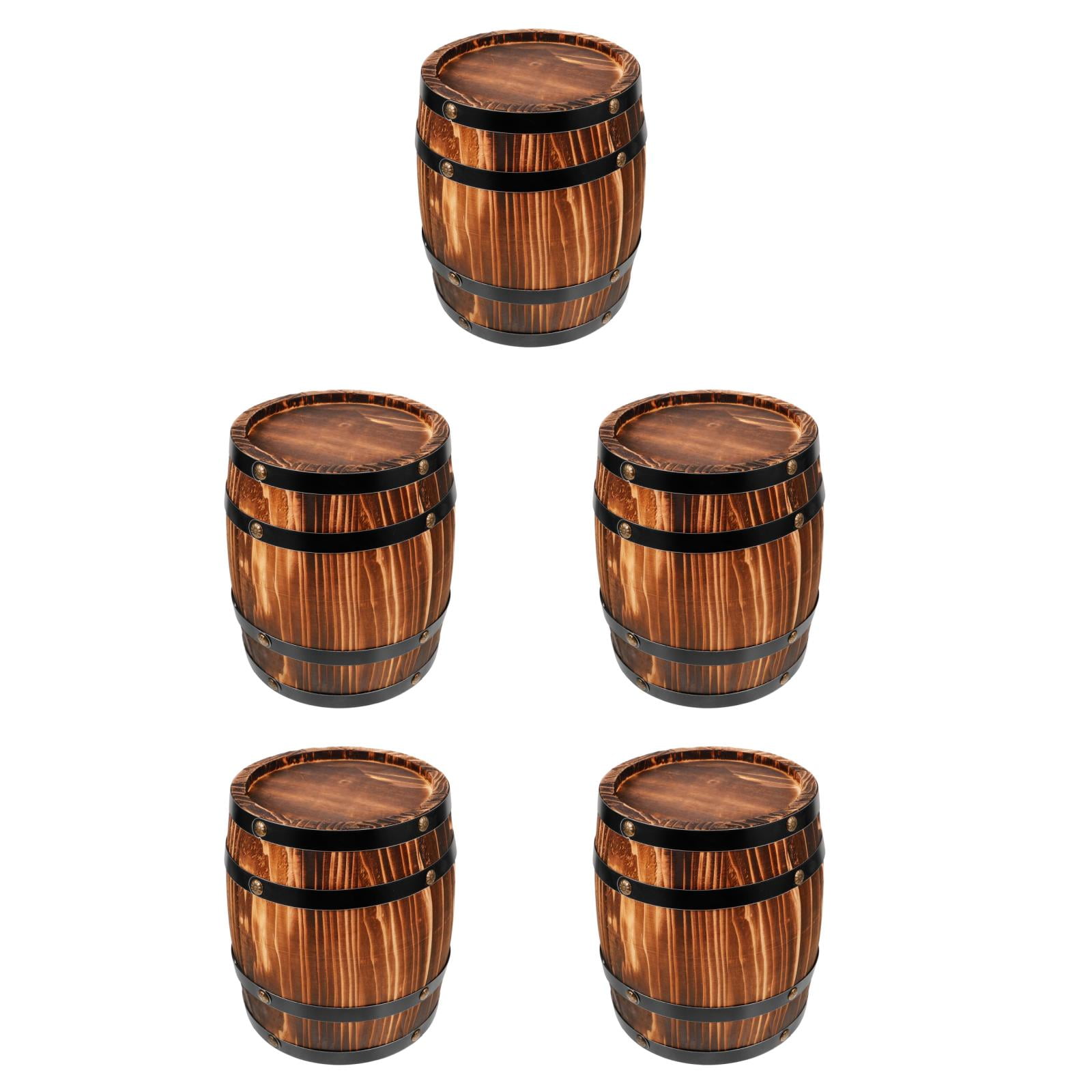 HOMEMAXS 5pcs Wood Wine Barrel Decor Wine Barrel Ornament Retro Wine ...