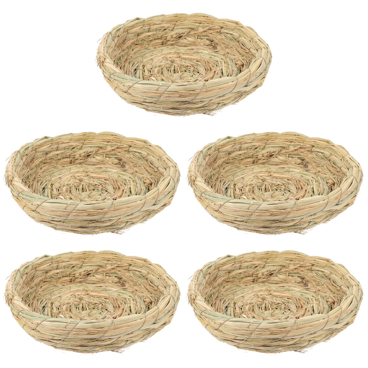 HOMEMAXS 5pcs Woven Straw Bird Nest Breeding Nest Hatch House Cage for ...