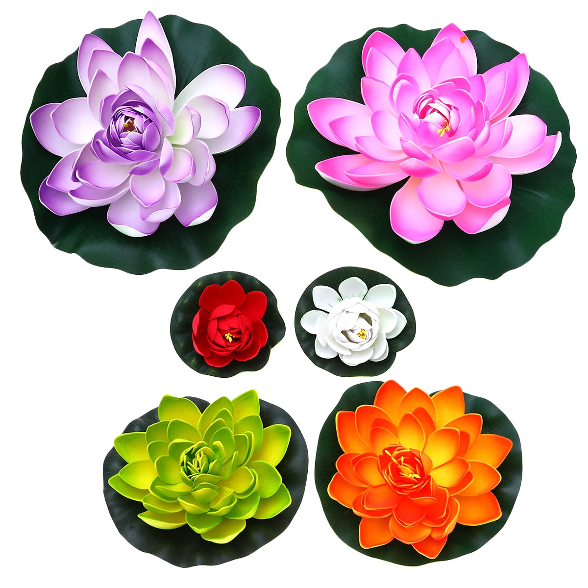 6 PCS Artificial Lotus Floating Solar Water Fountain - Walmart.com
