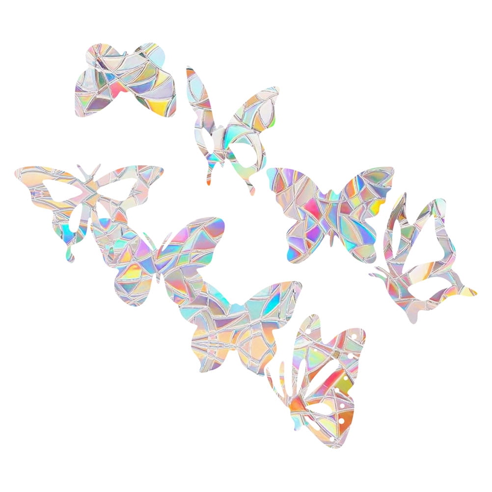 HOMEMAXS 6 Pcs Bay Windows Butterfly Glass Sticker Adhesive-free ...