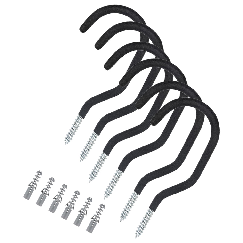 HOMEMAXS 6 Pcs Bike Hoist for Garage Ceiling Foldable Bicycle Hook ...