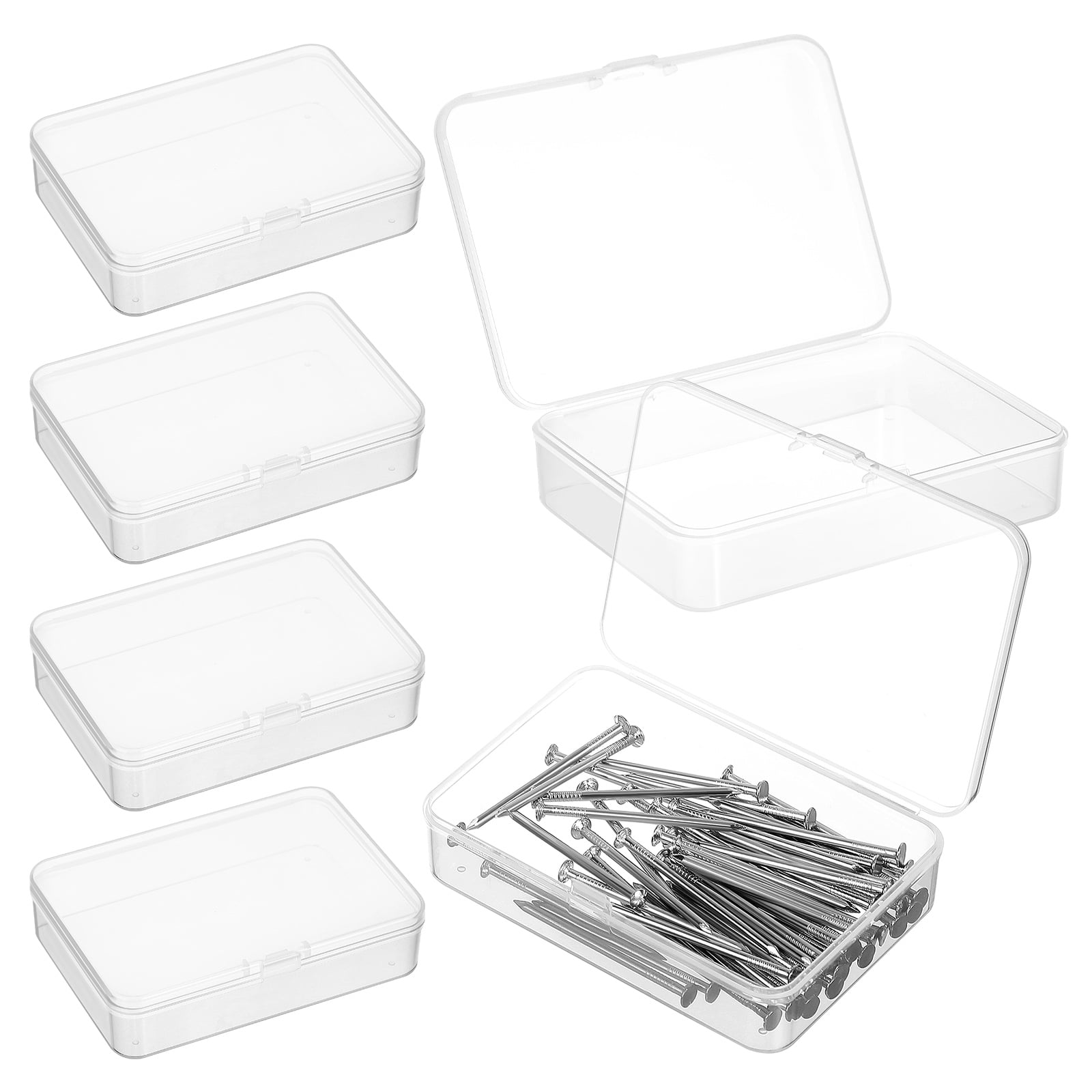 6 Pcs Circle Small Box Storage 10.20X7.20X2.50CM Transparent - Walmart.com