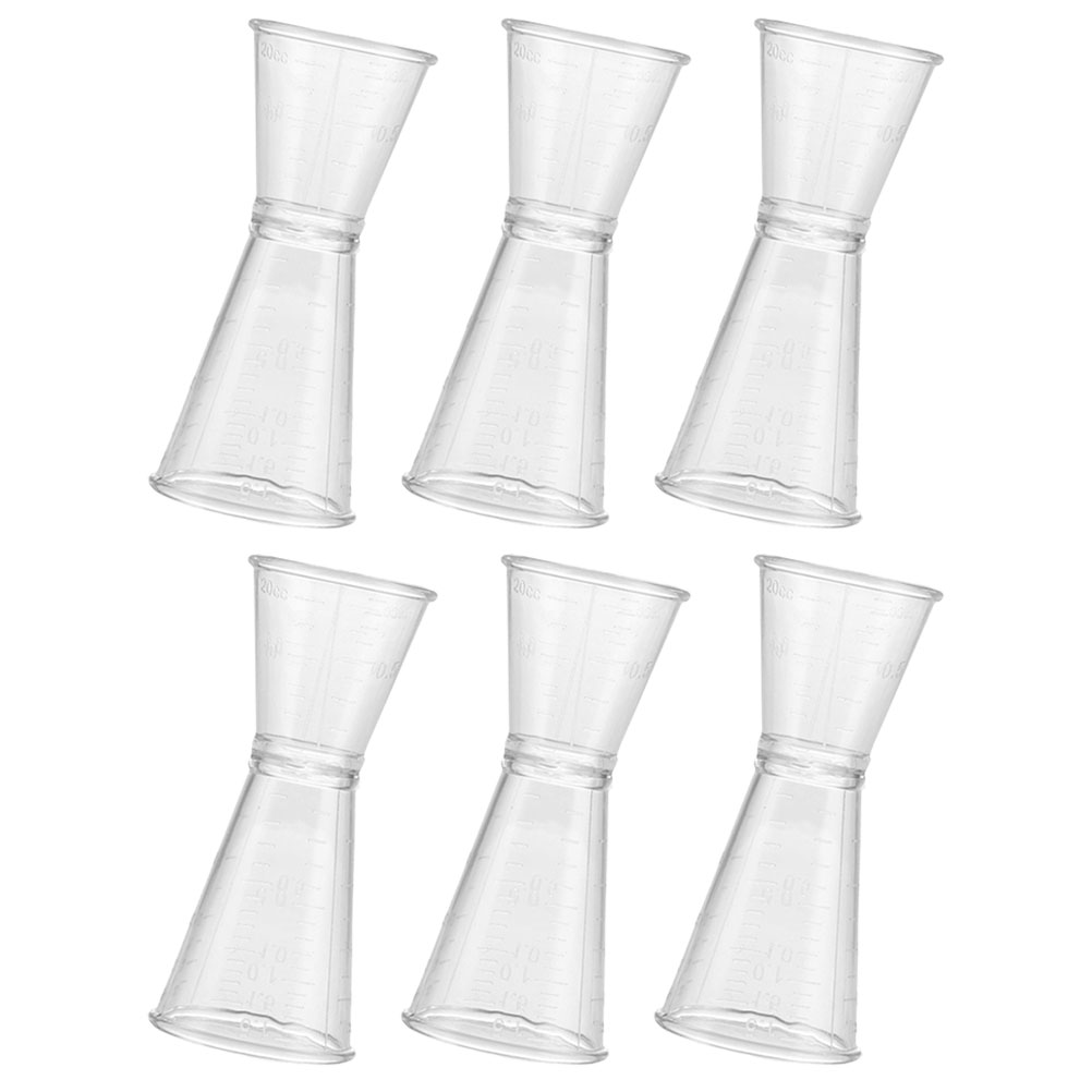 HOMEMAXS 6Pcs Double Sided Jigger Transparent Plastic Measuring Cup for ...