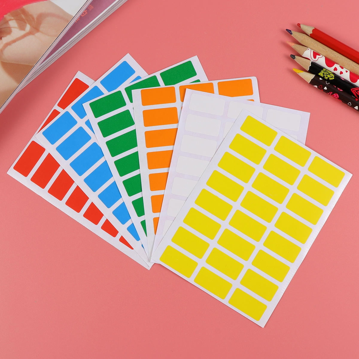 6 Pcs Color Label Stickers Labeling and Organizing Projects - Walmart.com