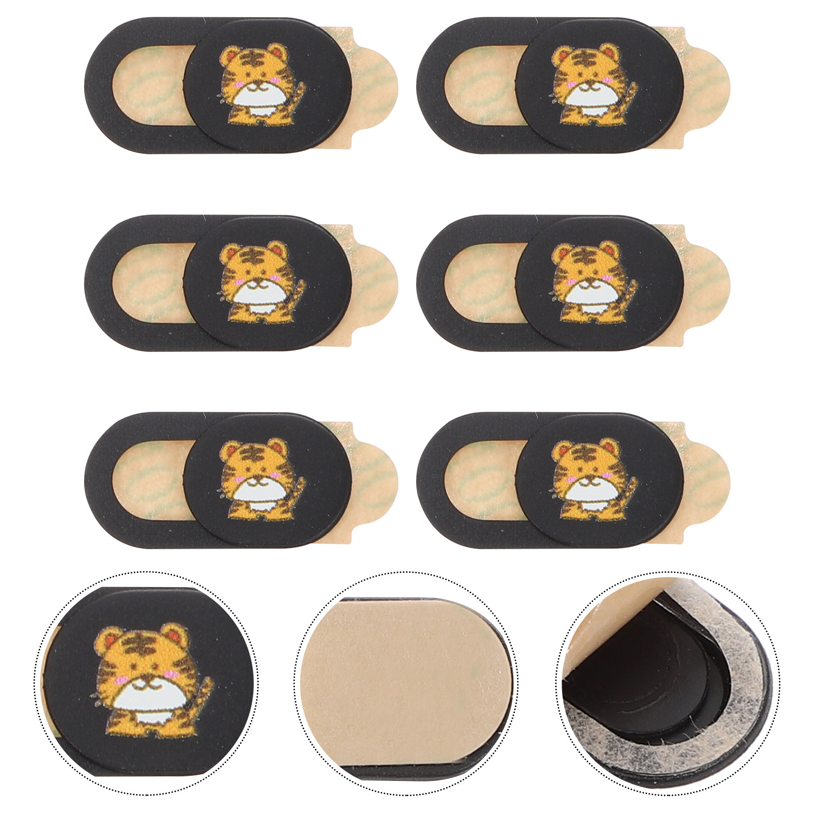 HOMEMAXS 6 Pcs Computer Camera Cover Webcam with Tiger on Patterns ...