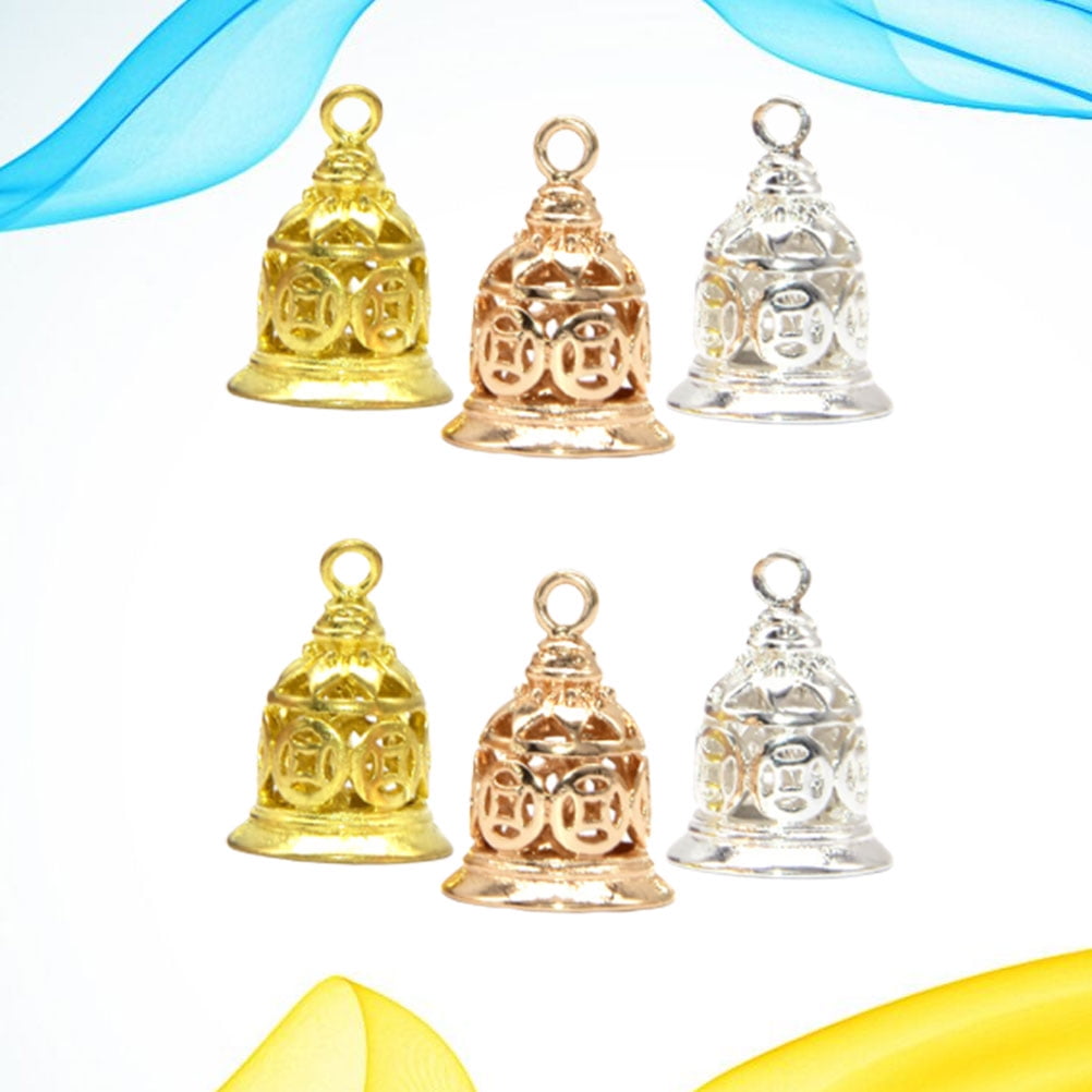 6 Pcs Copper Coin Bell DIY Craft Supplies Chinese Style Pendant ...