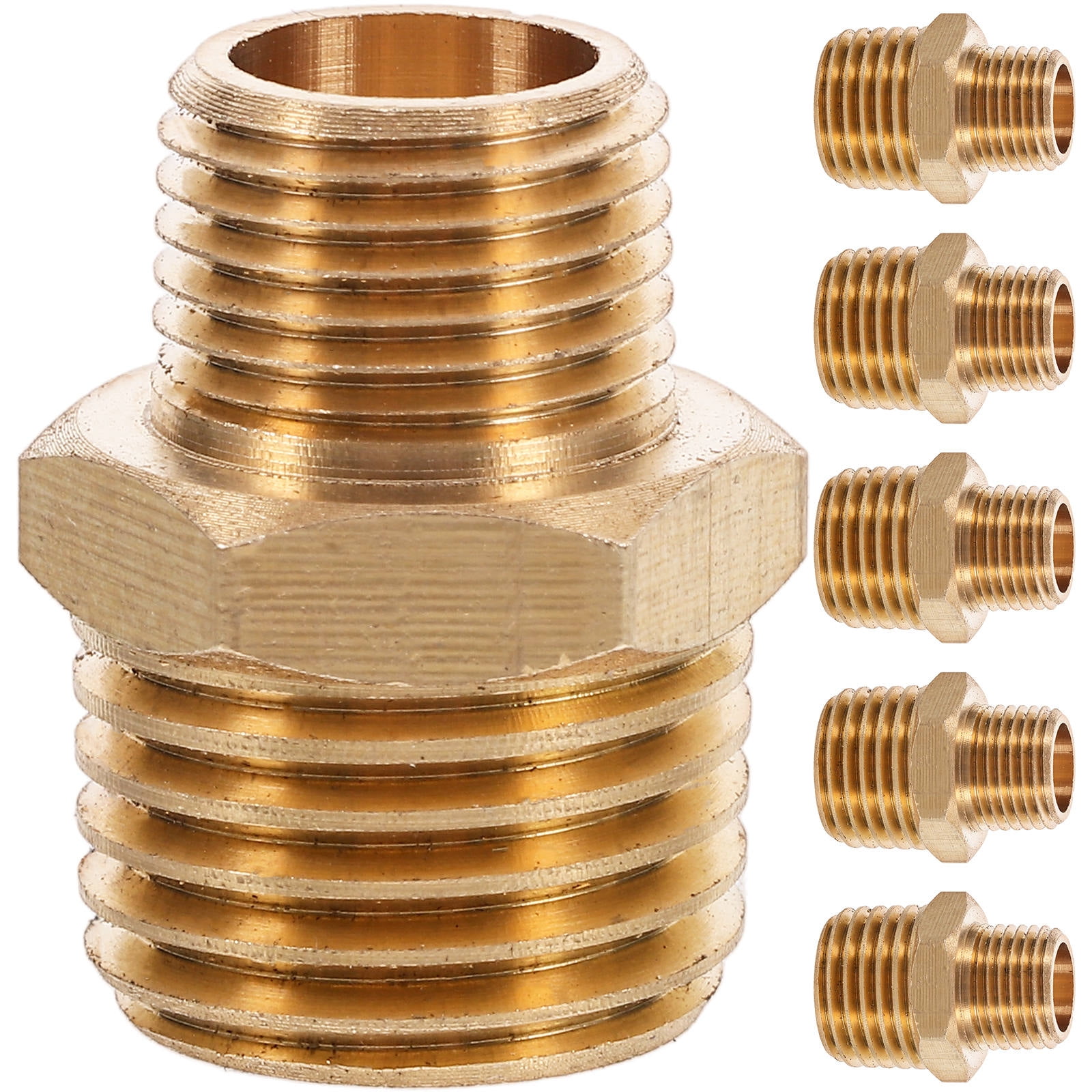 6 Pcs Copper Joint Adapter Straight Fitting Fittings Golden - Walmart.com