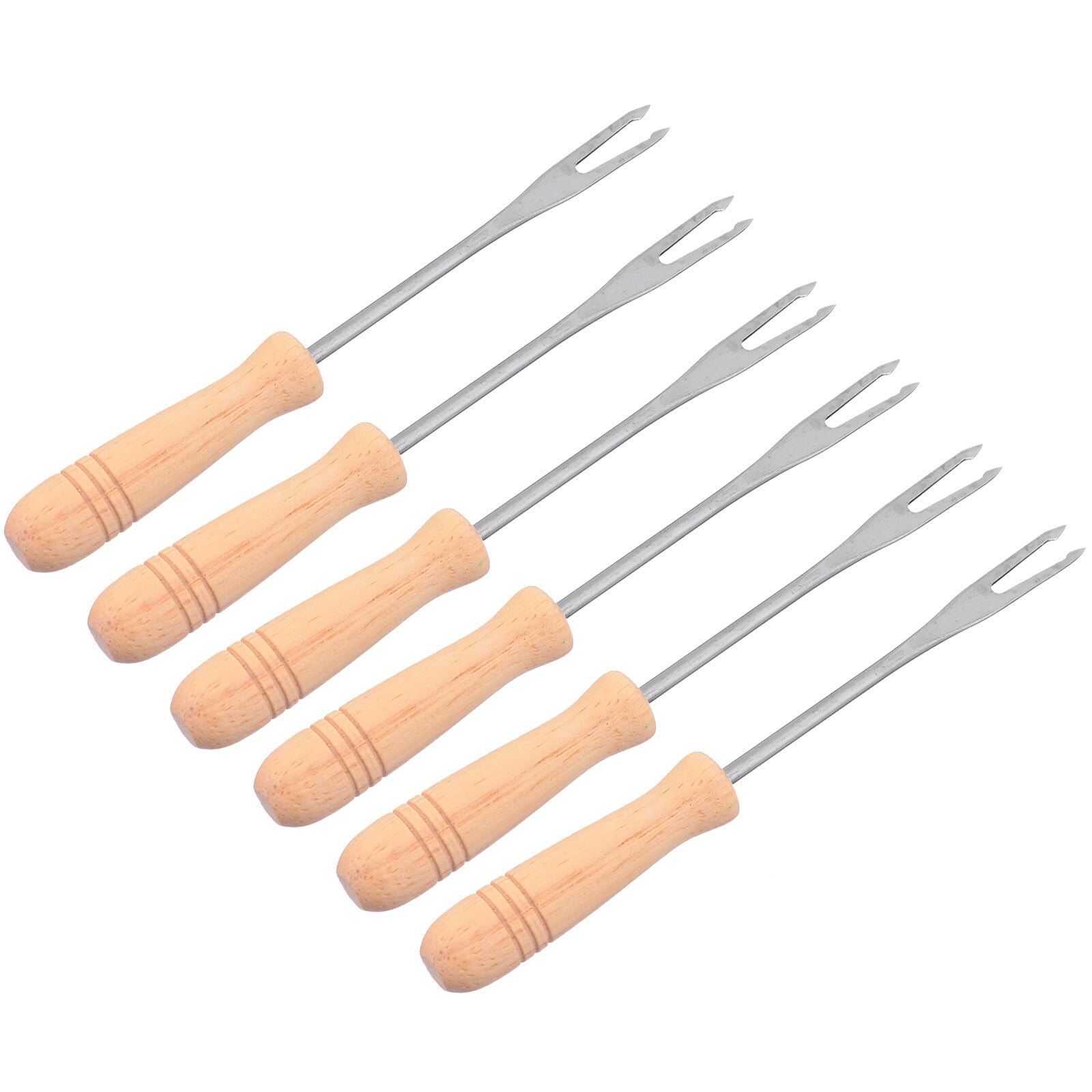 HOMEMAXS 6 Pcs Corn Fork with Wooden Handle Skewers Holder BBQ ...