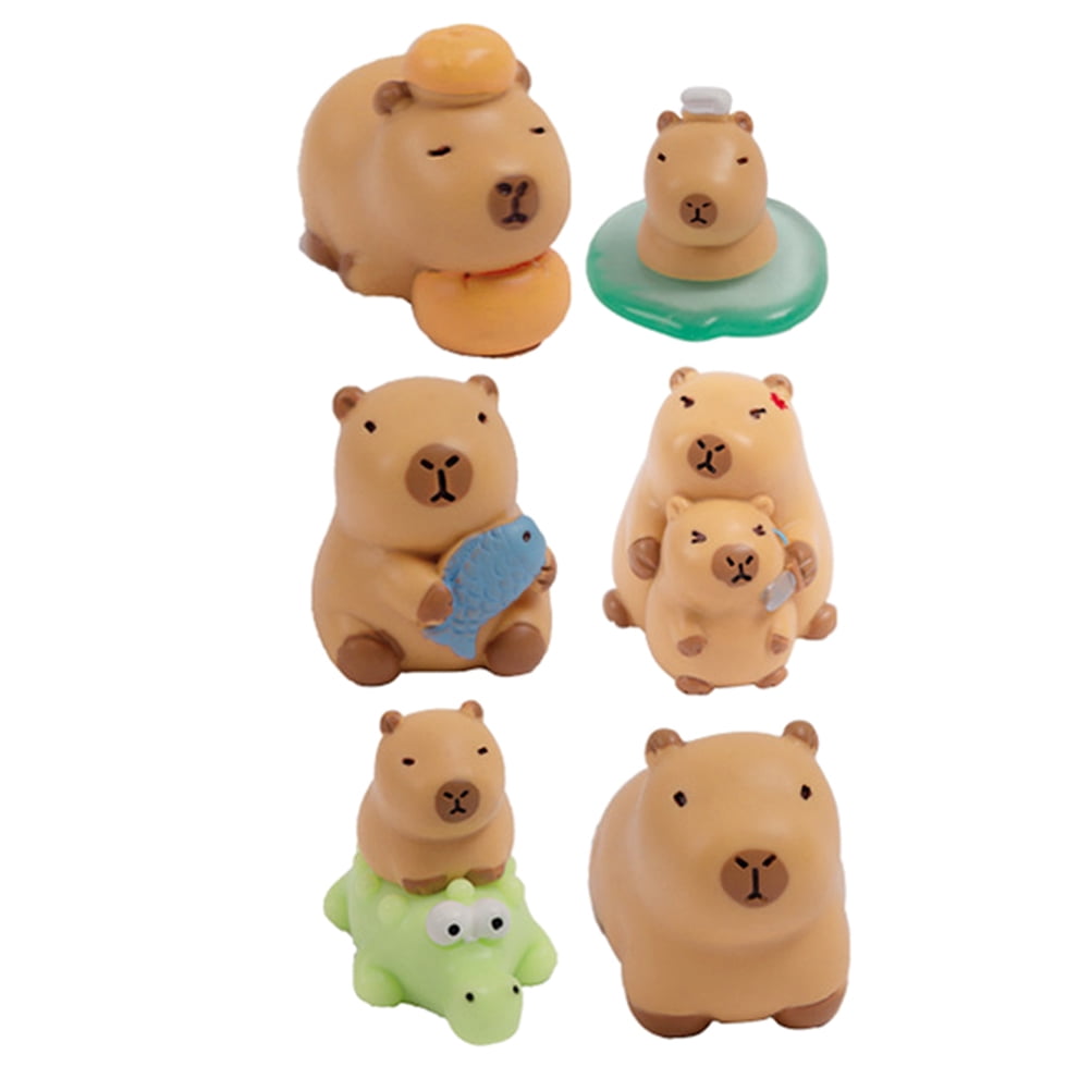 HOMEMAXS 6 Pcs Figurine Miniature Landscape Decoration Micro Capybara ...