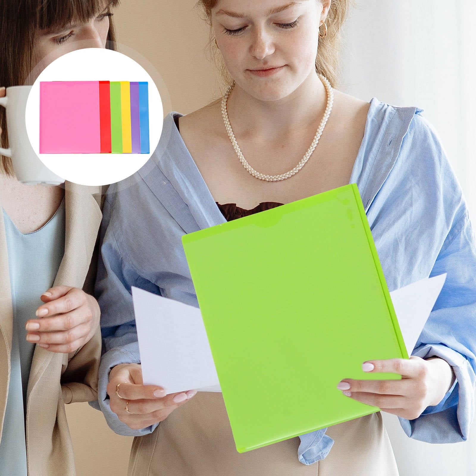 HOMEMAXS 6 Pcs Folder Twin Pocket Folders with Dividers Color File ...