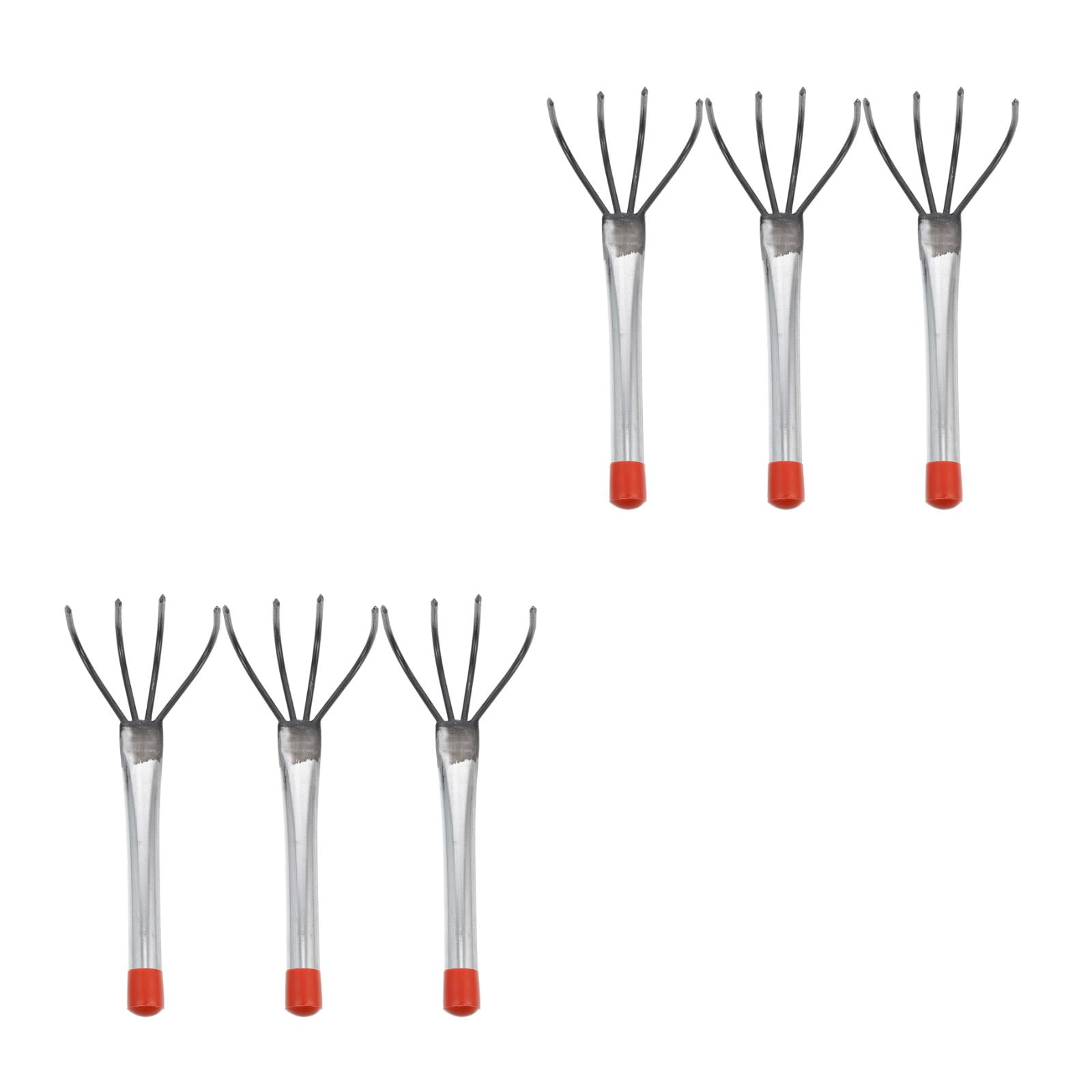 HOMEMAXS 6 Pcs Heavy Duty Garden Rakes Four Teeth Rake Steel Beach ...