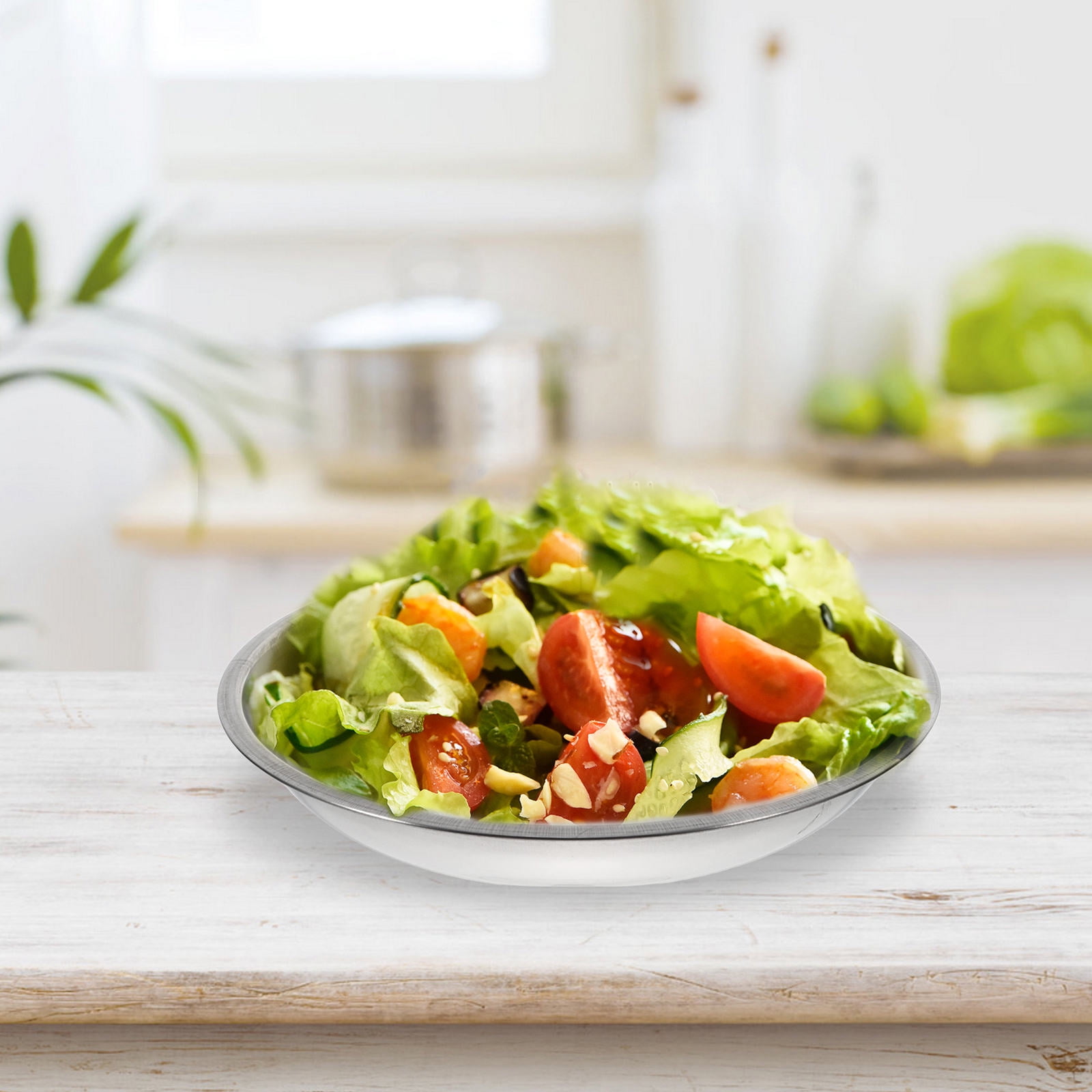 HOMEMAXS 6 Pcs Home Stainless Steel Plate Cuisine Storage Barbecue ...