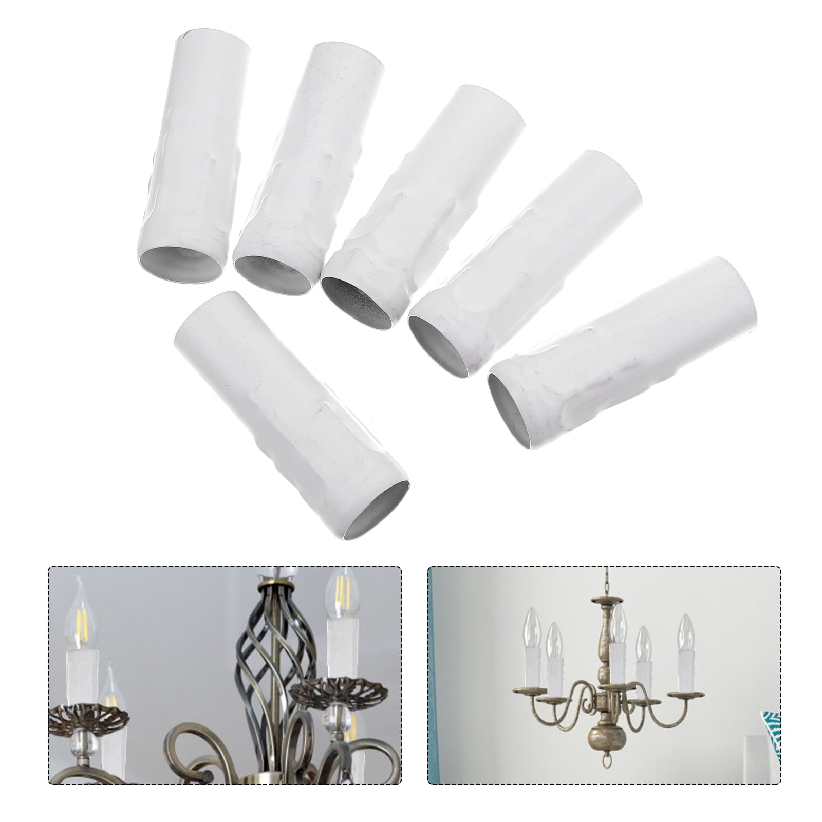 HOMEMAXS 6 Pcs Iron Candle Tube Lamp Holder Candelabra Socket Sleeve ...