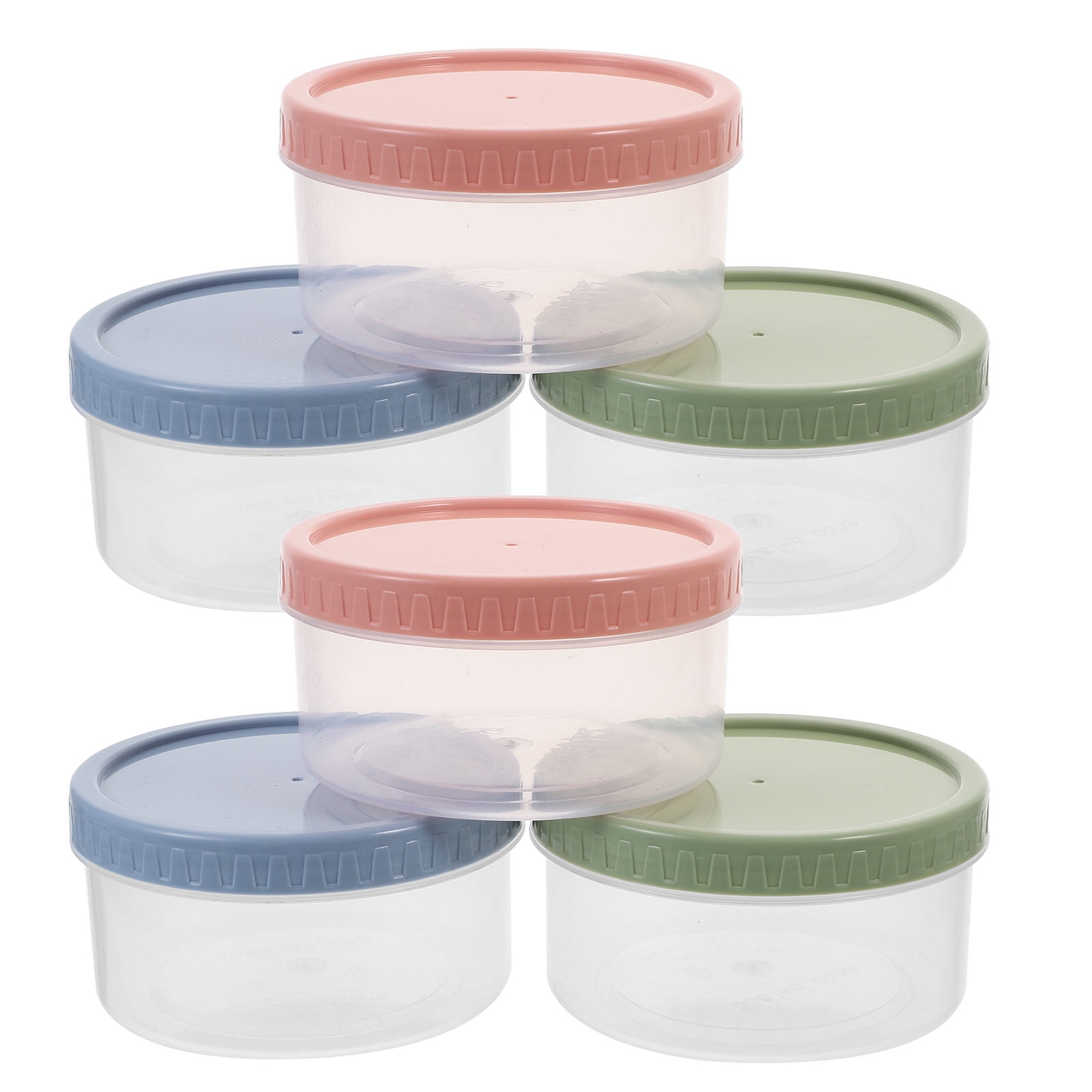 6pcs Food Boxes Fridge Vegetable Nut Pudding Container Round Food Cases ...