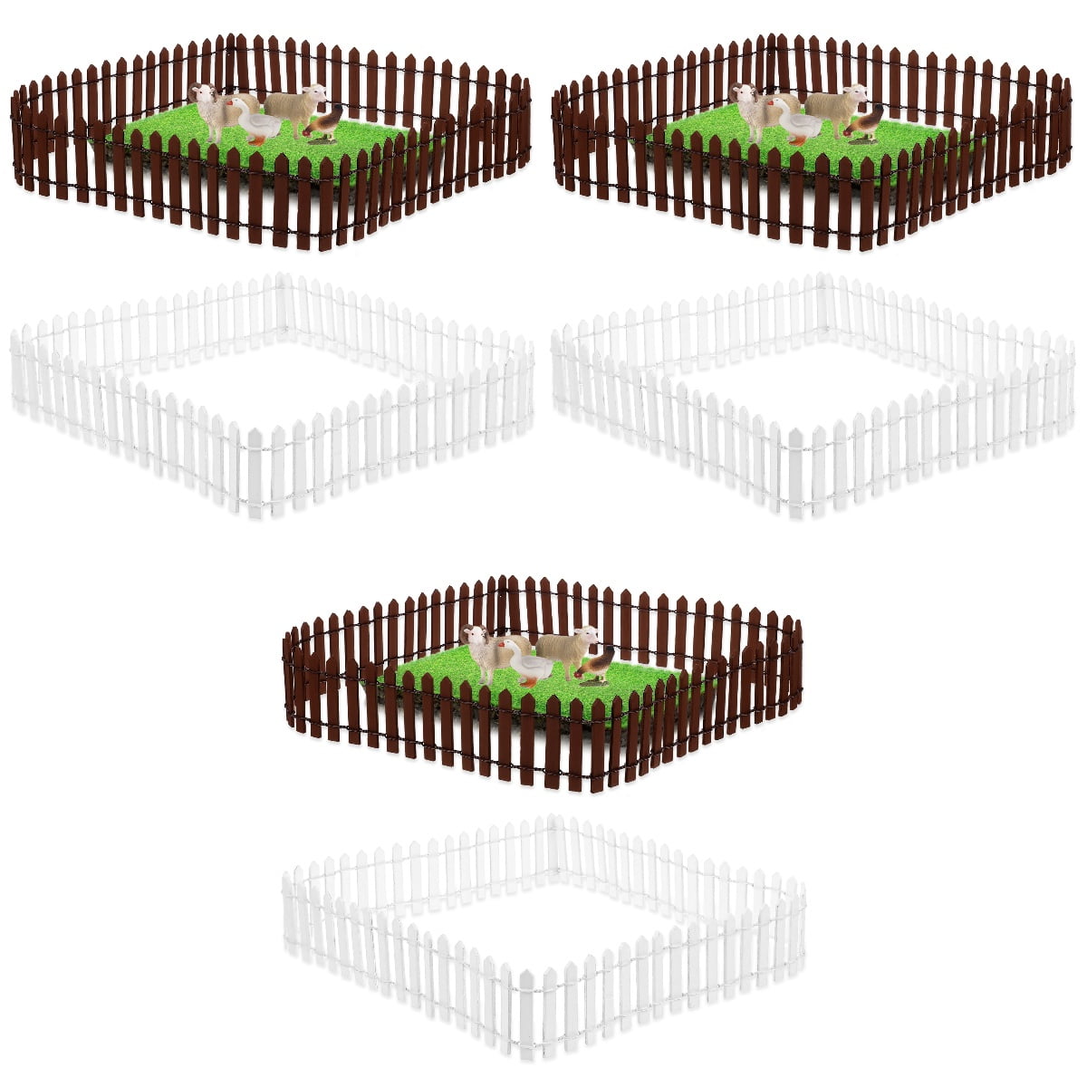 HOMEMAXS 6 Pcs Mini House Wooden Fences Landscape Fences Household ...