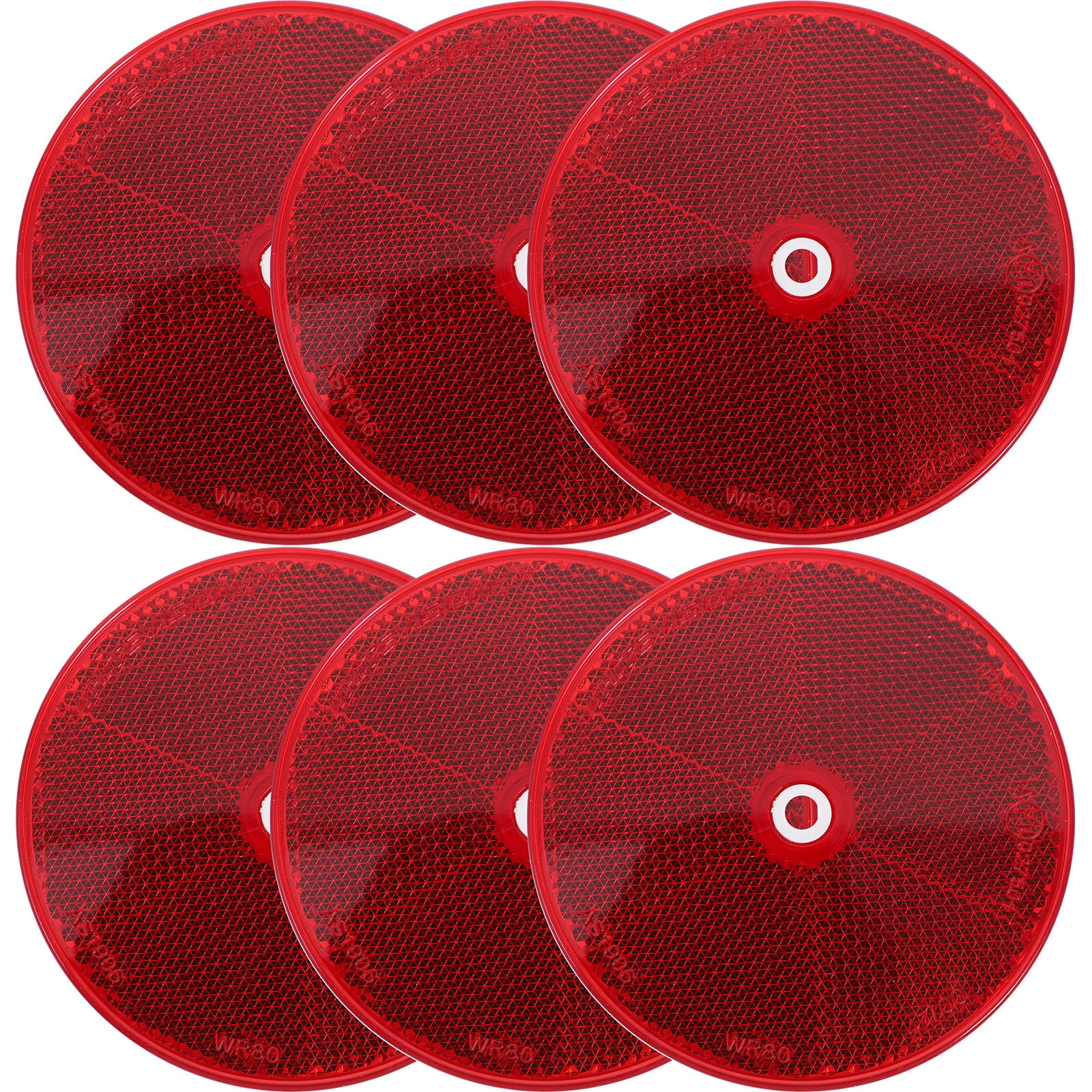 6 Pcs Reflector Car Round Reflective Stickers Reflectors The Tow Red ...