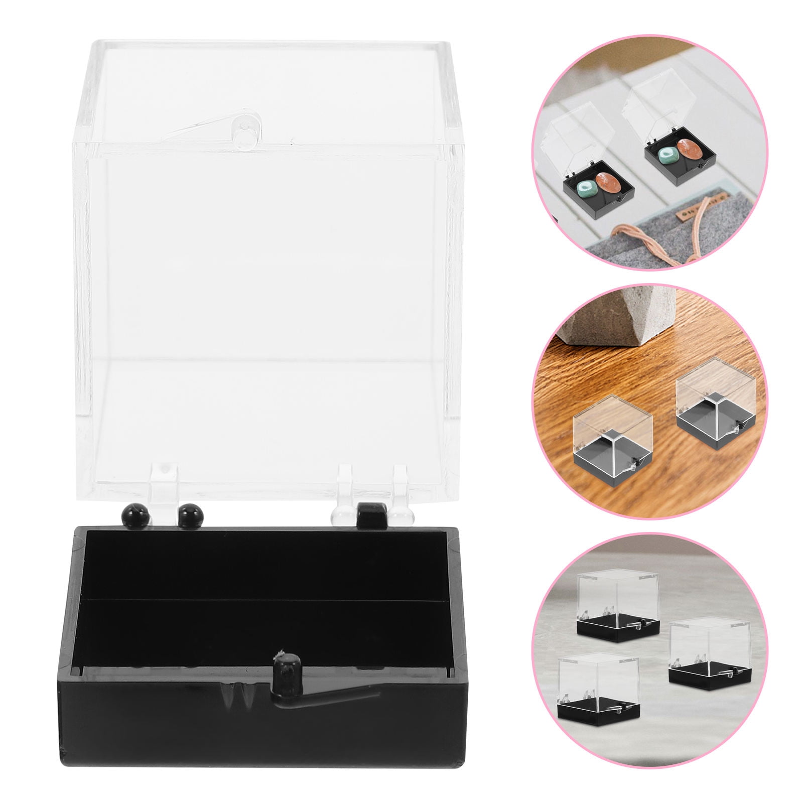 HOMEMAXS 6 Pcs Rock Display Case Specimen Display Box 3.50X3.50X3.50CM ...