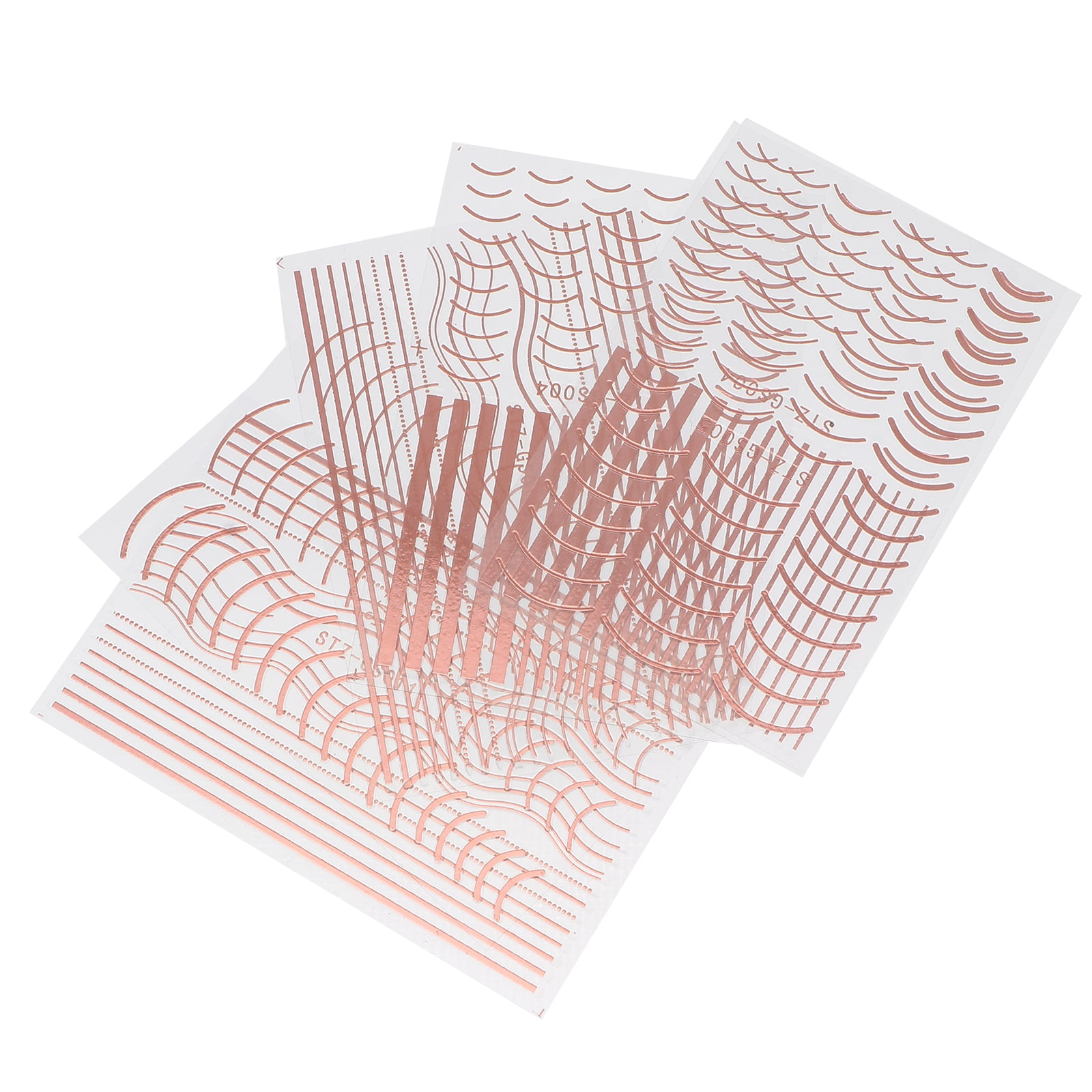 HOMEMAXS 6 Pcs Rose Gold French Tip Stickers Nail Curve Striping Tape ...