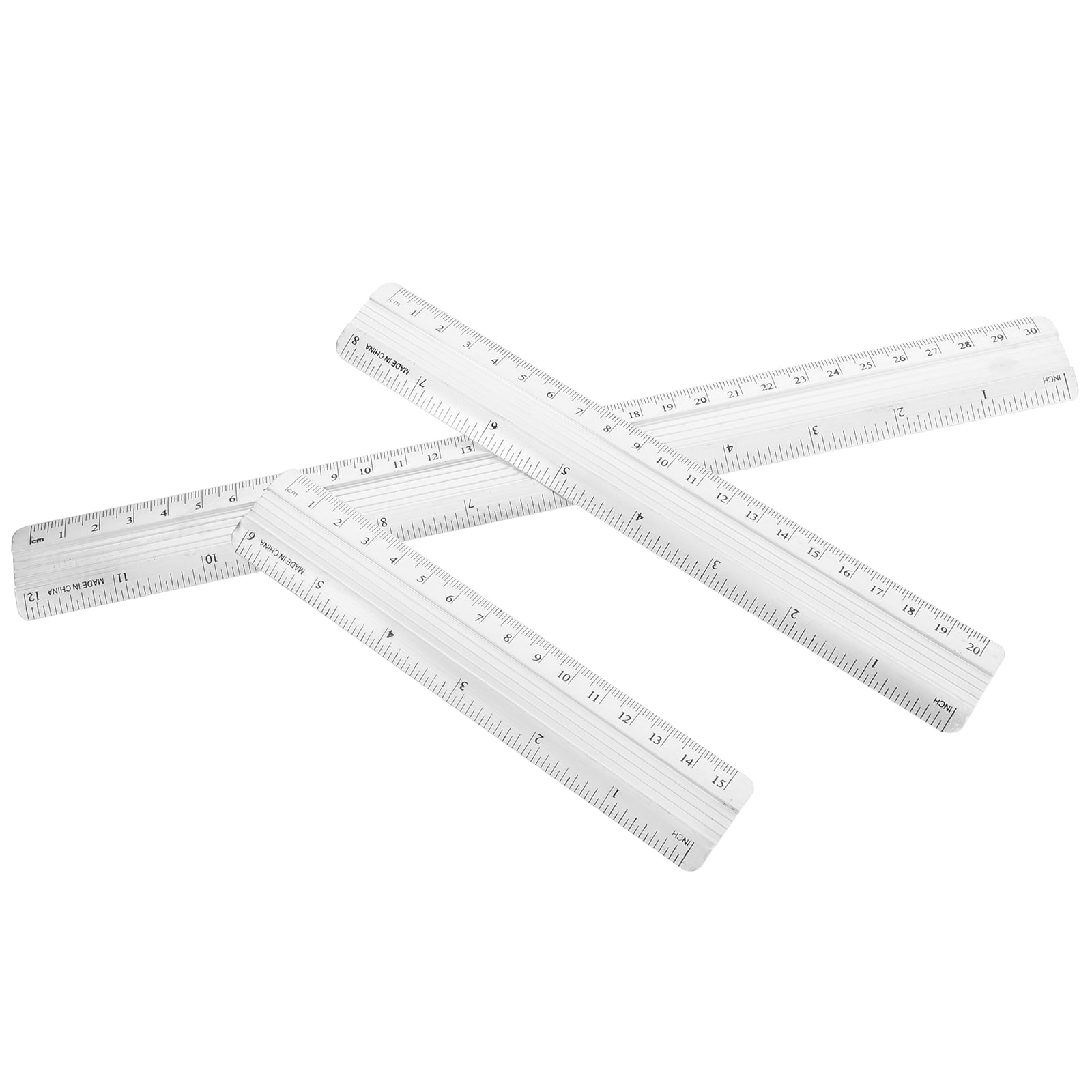 HOMEMAXS 6 Pcs Ruler with Magnifying Glass Rulers for Drawing Silver ...