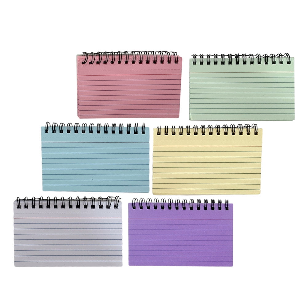 HOMEMAXS 6 Pcs Spiral Index Cards Five Star Notebook Horizontal Line ...