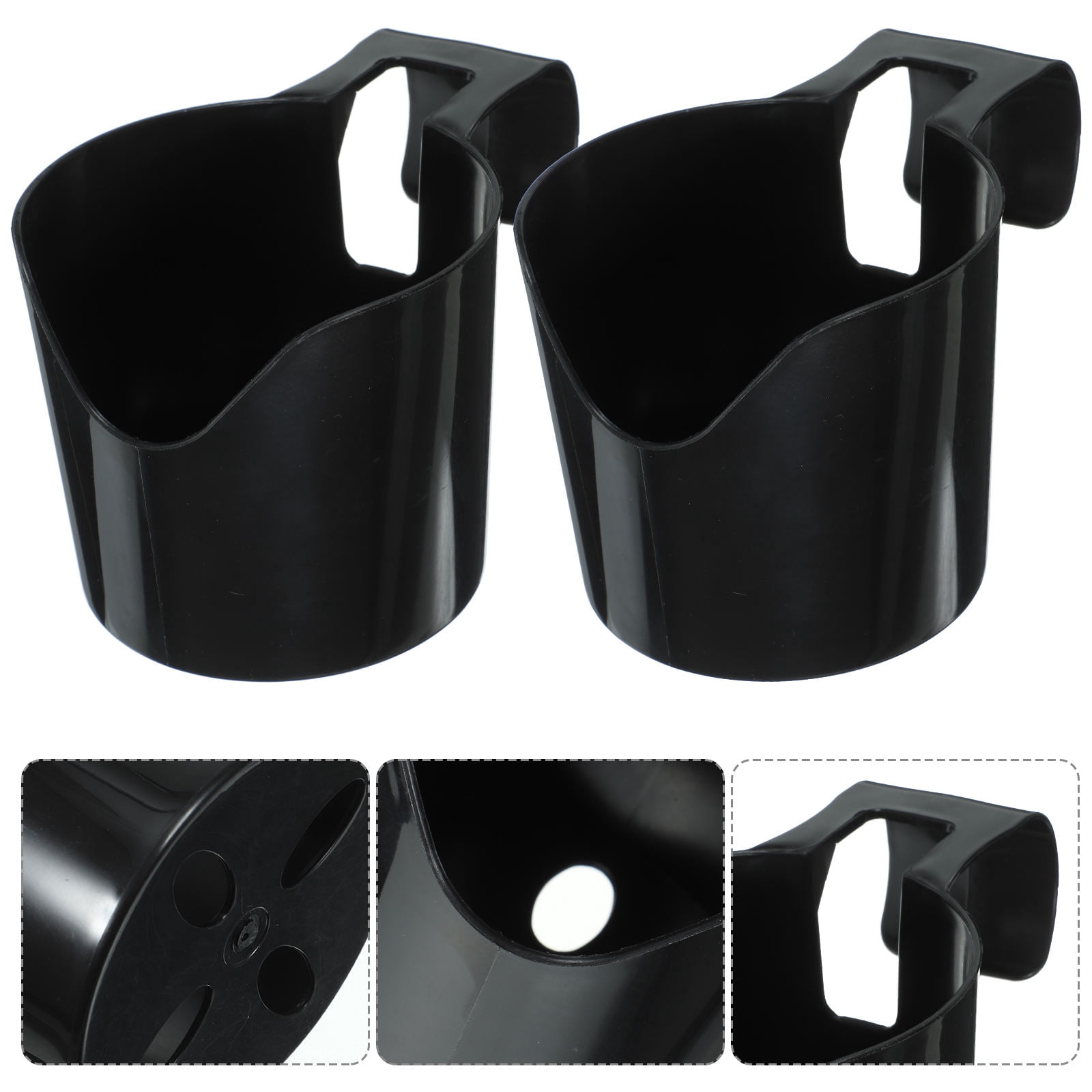 HOMEMAXS 6 Pcs Swimming Pool Cup Holders Black Side Beverage Rack ...