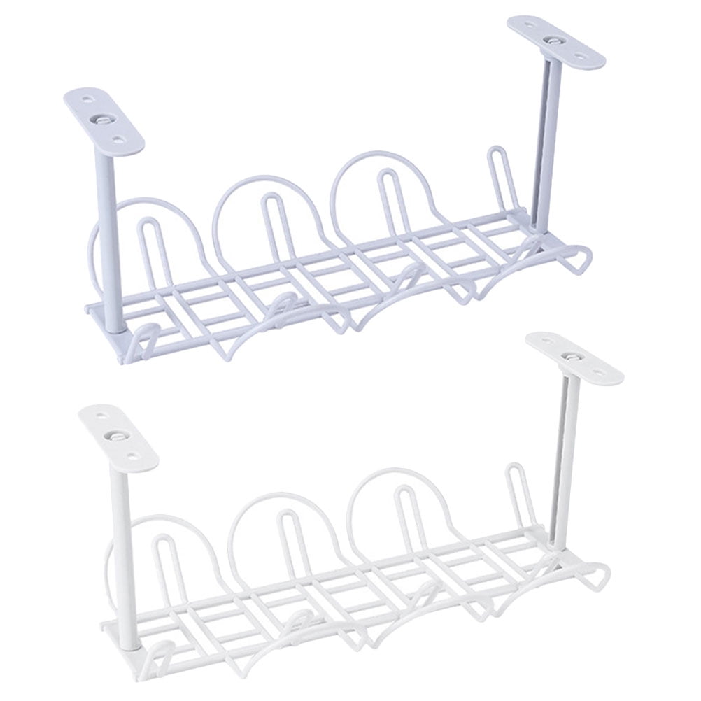 HOMEMAXS 6 Pcs Under Table Cord Organizer No Drill Cable Management ...