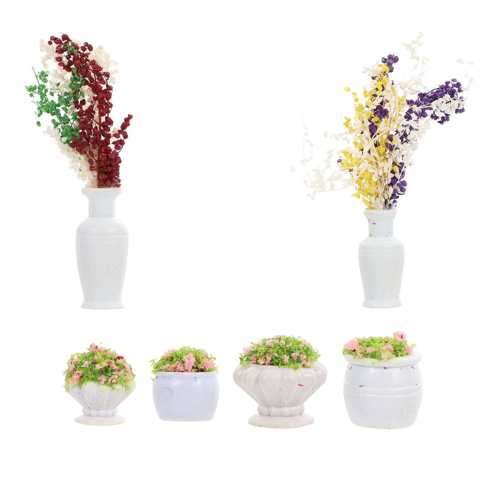 GARVALON Mini Flower Pots Plastic Assorted Color Mini Vase 6Pcs ...