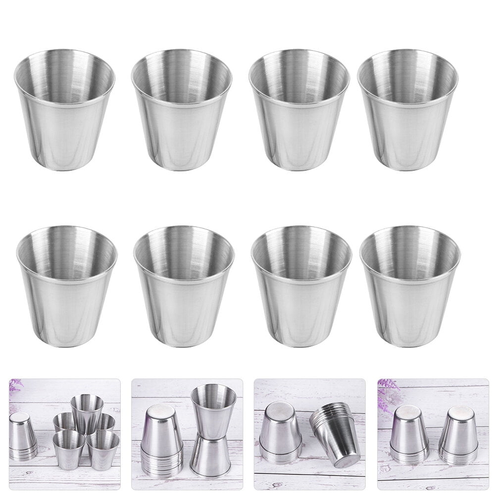 TABLZONE Stainless Steel Cup Drinking Vessel Square 6Pcs 1.6X1.6X1.6in ...