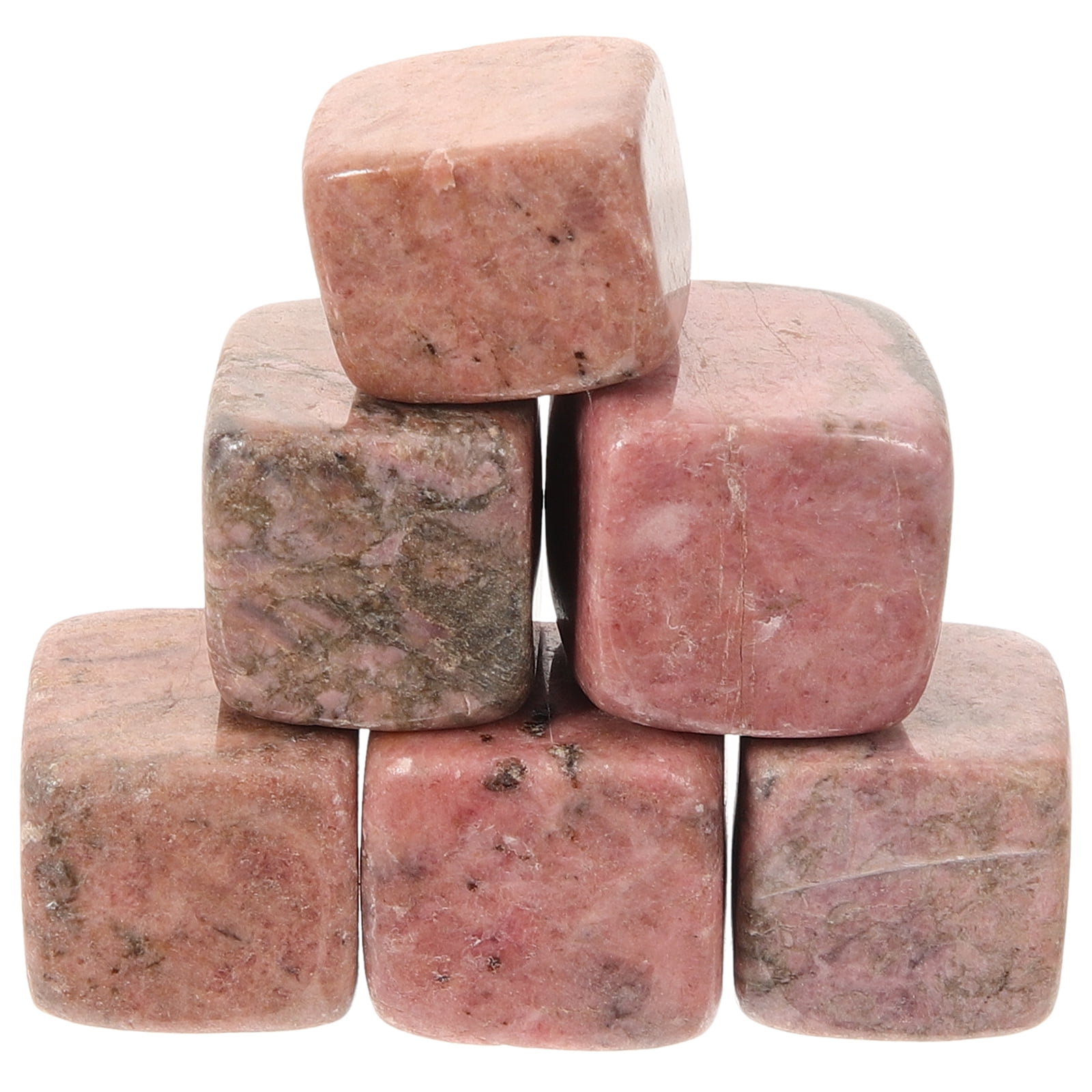 Whiskey Stones Set of 6 Reusable Rose Stone Ice Cubes for Drinks and ...